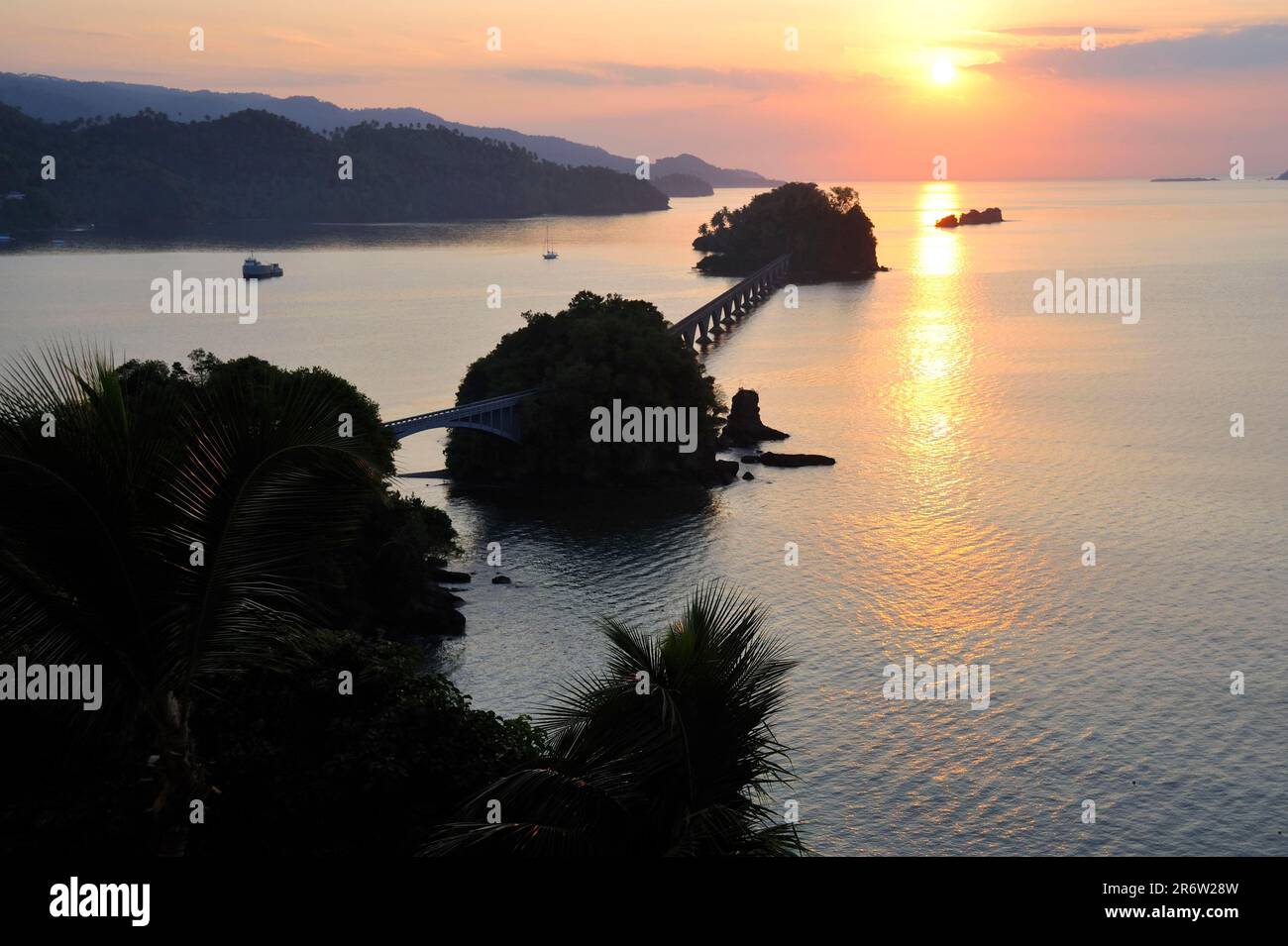 Samana Bay at sunset, Bay, Dominican Republic Stock Photo - Alamy