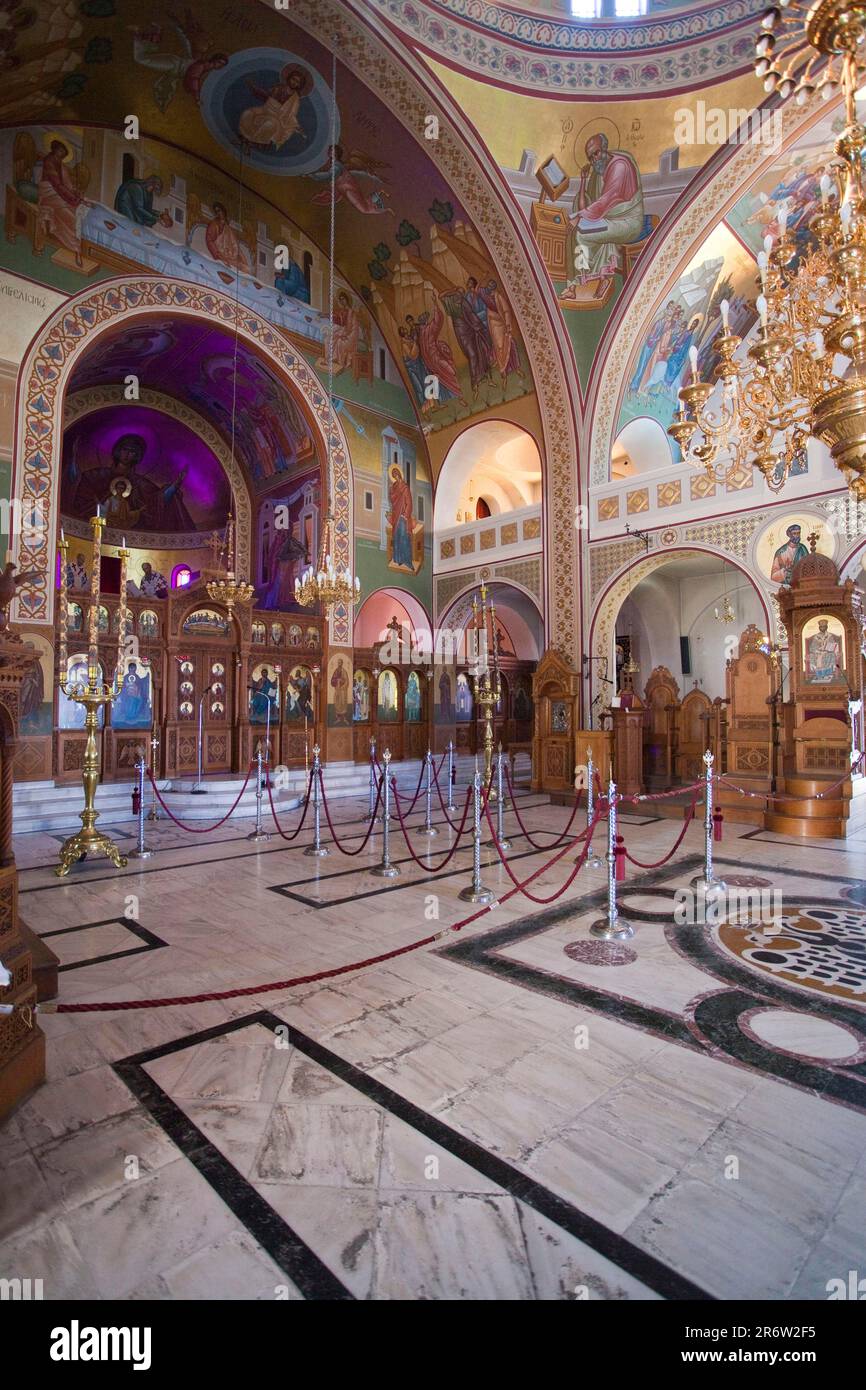Mitropolis Church, Fira, Santorini, Cyclades, Thira, Greece Stock Photo ...