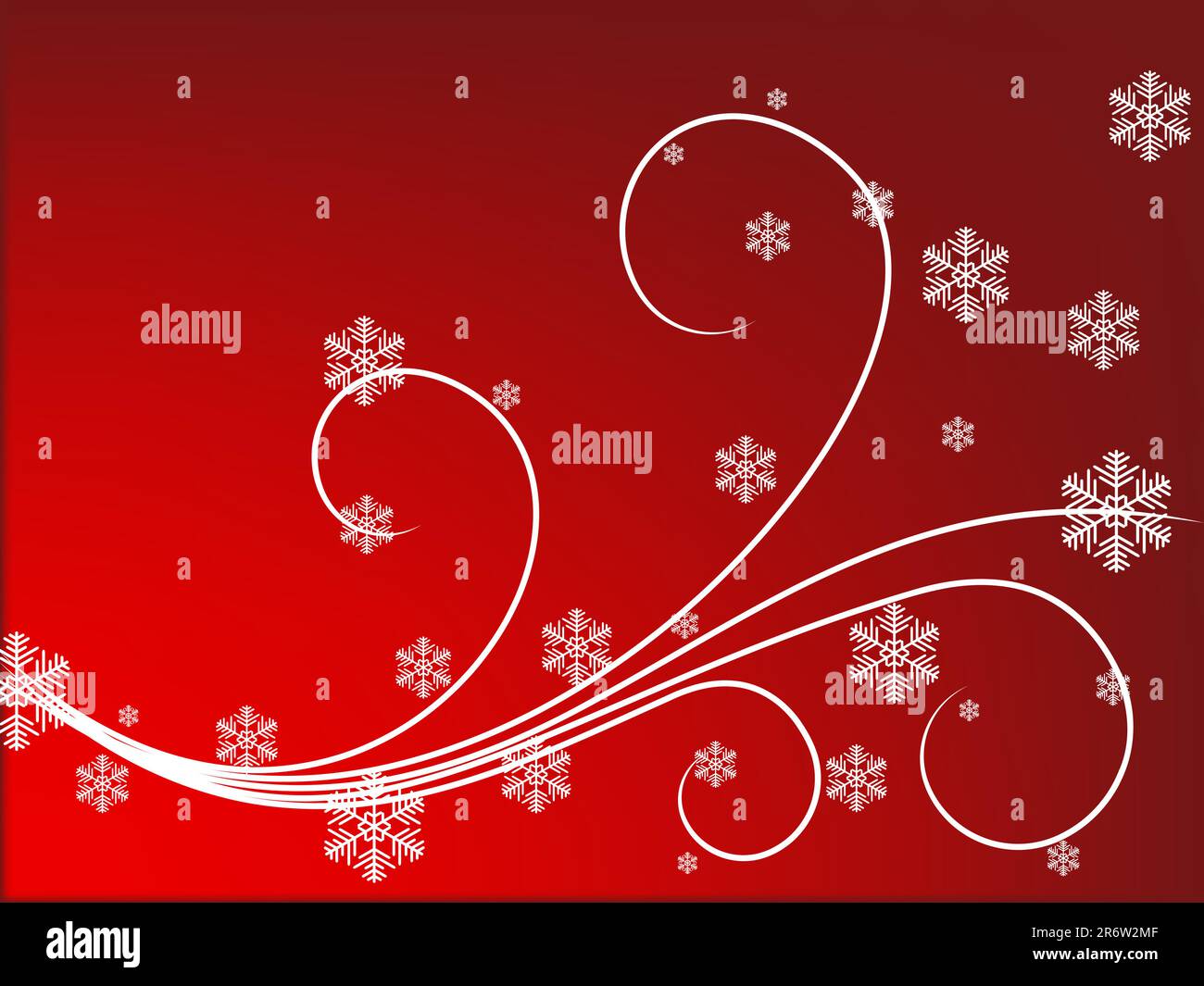 Abstract winter background with snowflakes in red, vector illustration ...