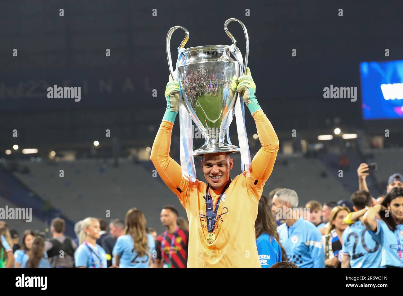 Ederson manchester city trophy hi-res stock photography and images - Alamy