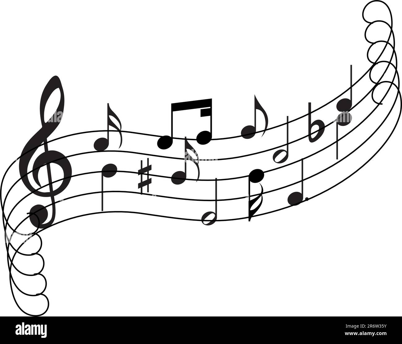Musical notes staff theme for use in web design Stock Vector Image ...