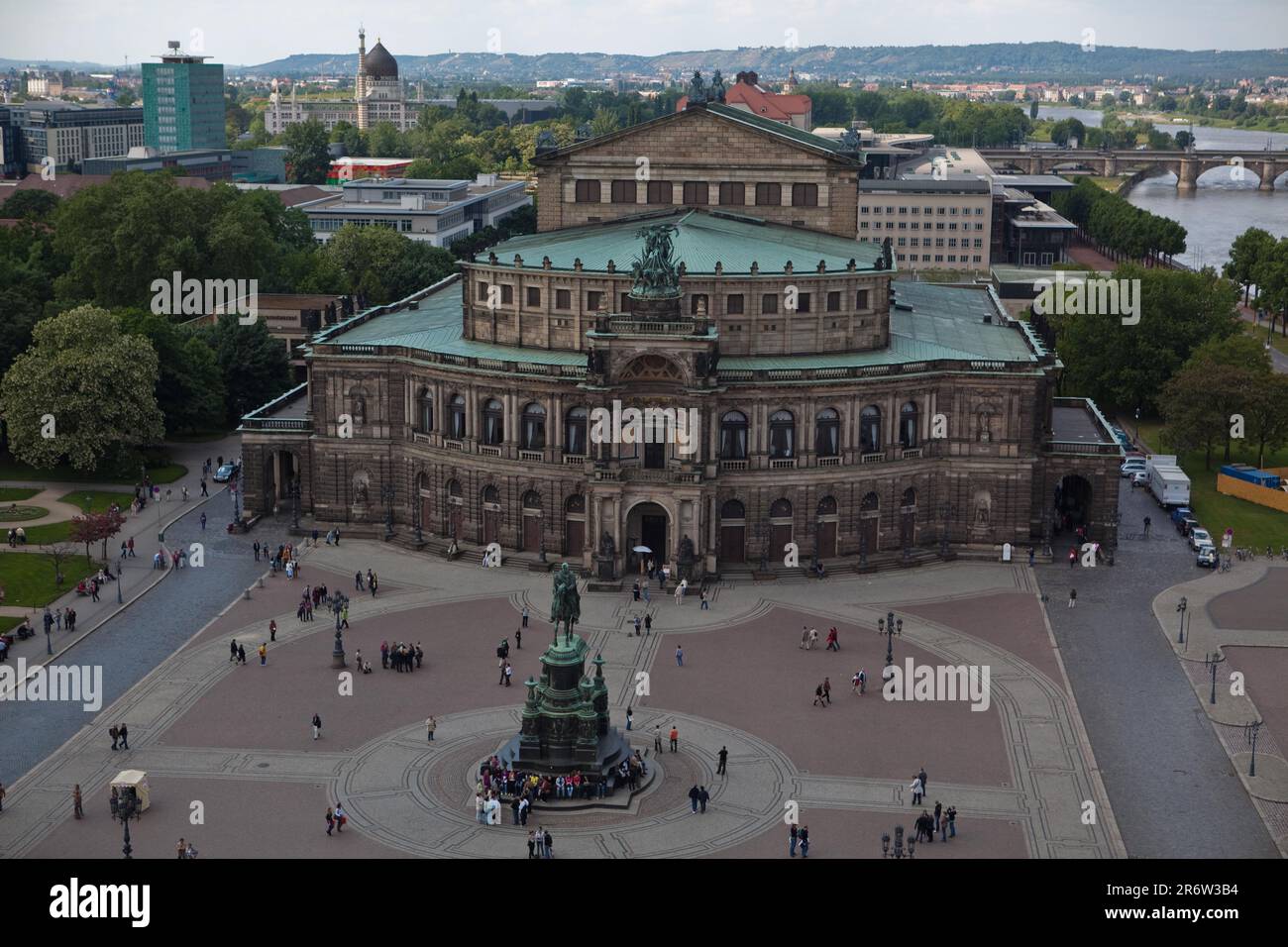 Semper Opera House, View from Hausmann Tower, Dresden, Saxony, Germany ...