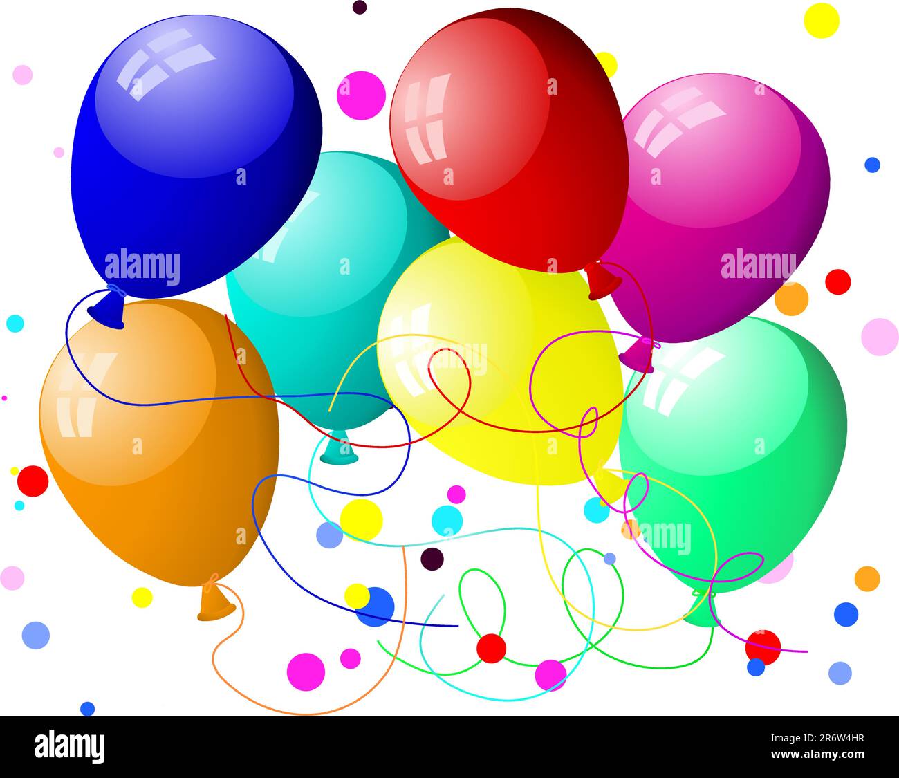 Beautiful colour balloon in the air. Vector illustration Stock Vector ...