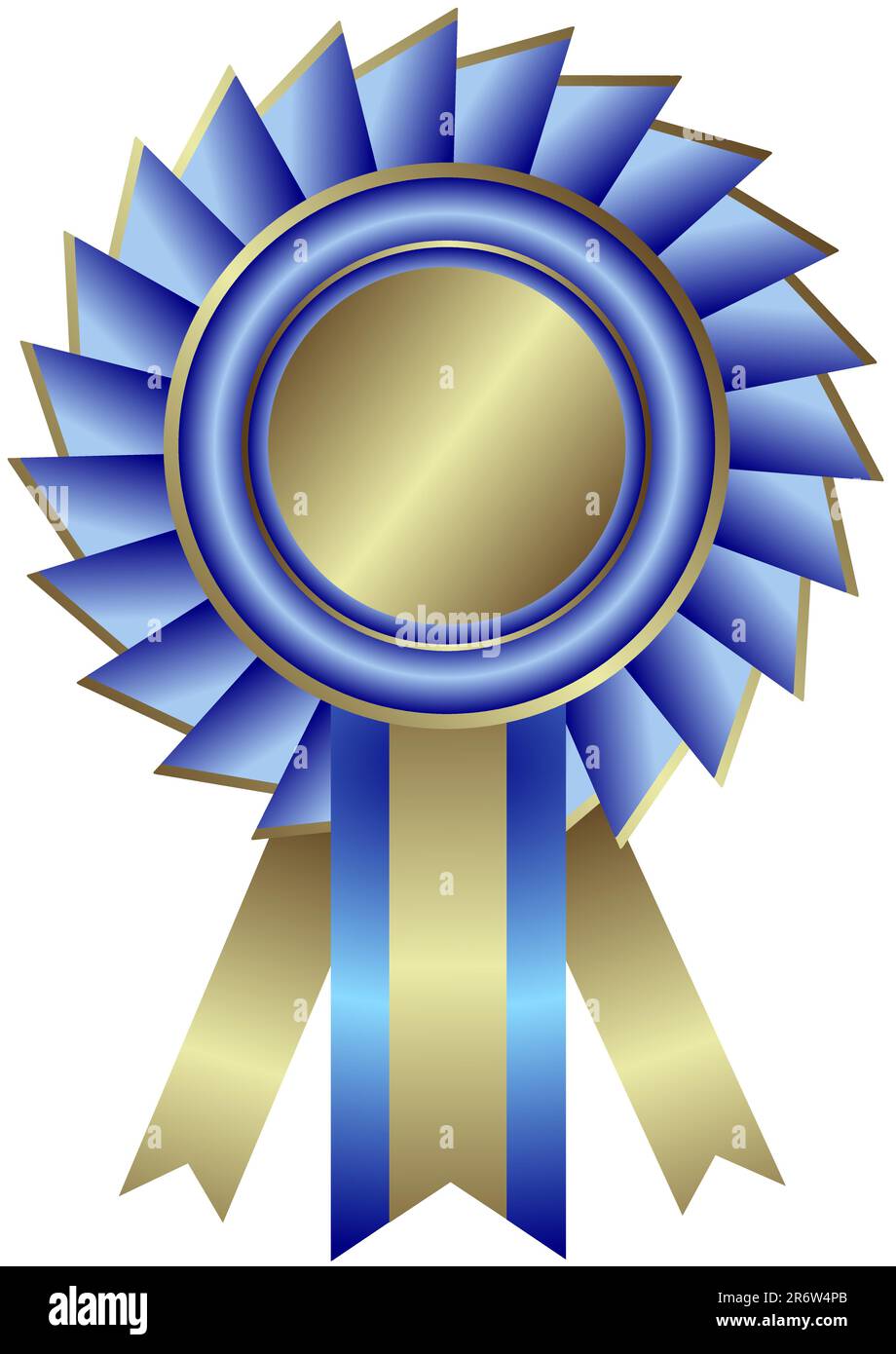 Silvery medal with blue ribbon on white background (vector Stock Vector ...
