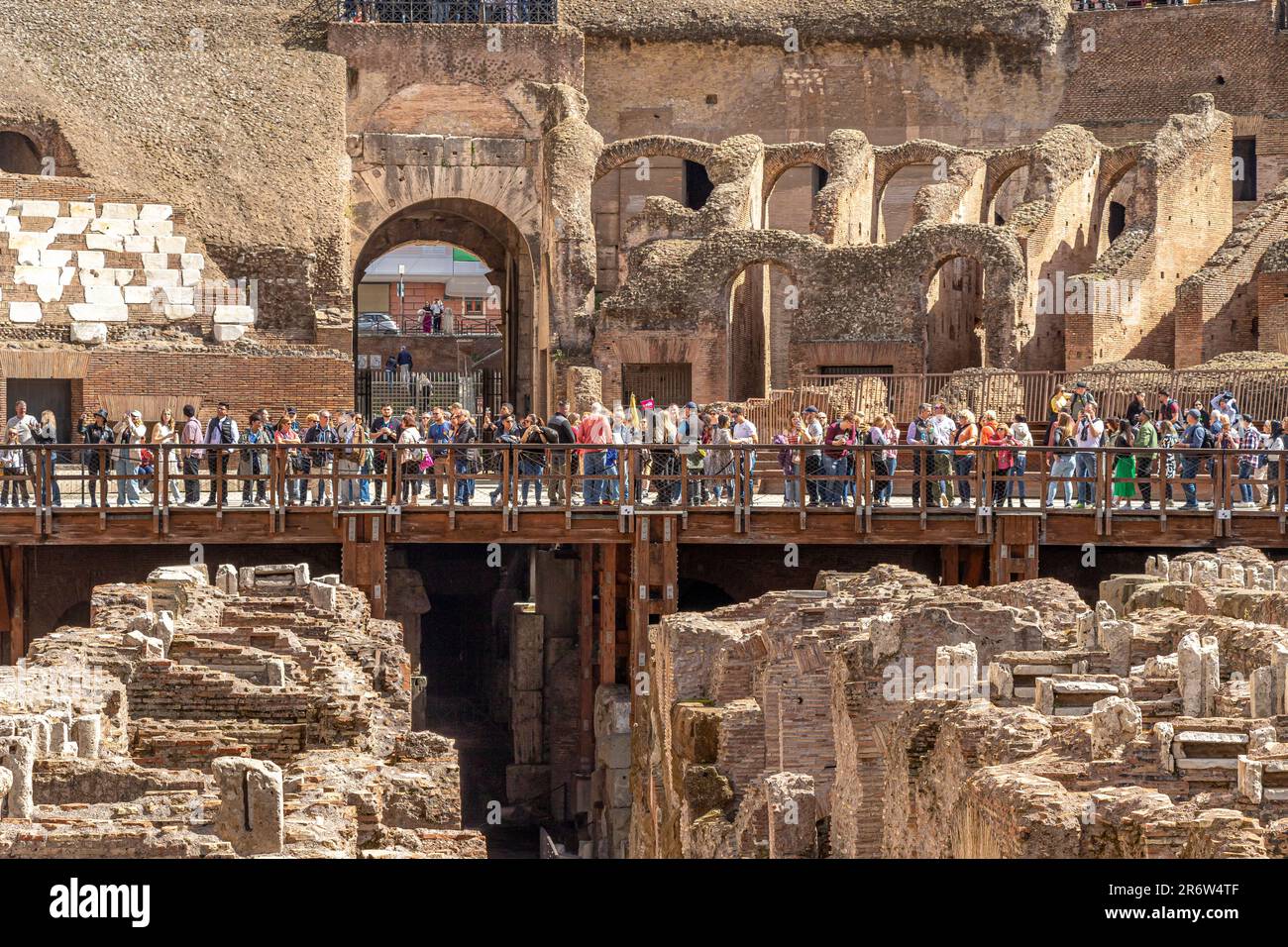 People visiting the Colosseum in Rome in the centre of Rome, the ...