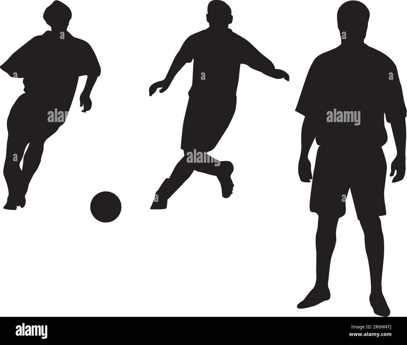 soccer player vector illustration in black and white color Stock Vector ...