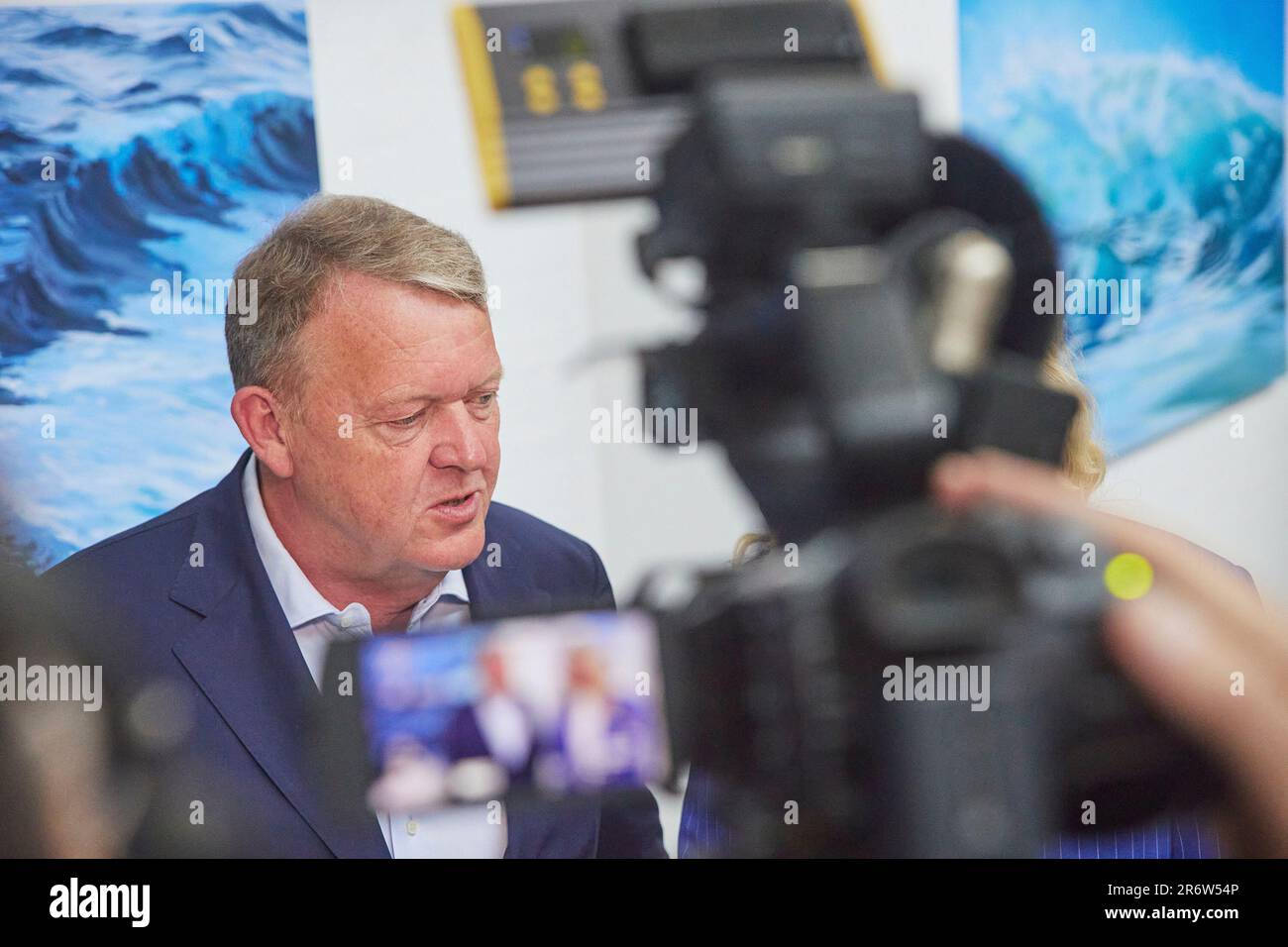 Skagen, Denmark, May, 2023: Lars Rasmussen in the art gallery Stock ...