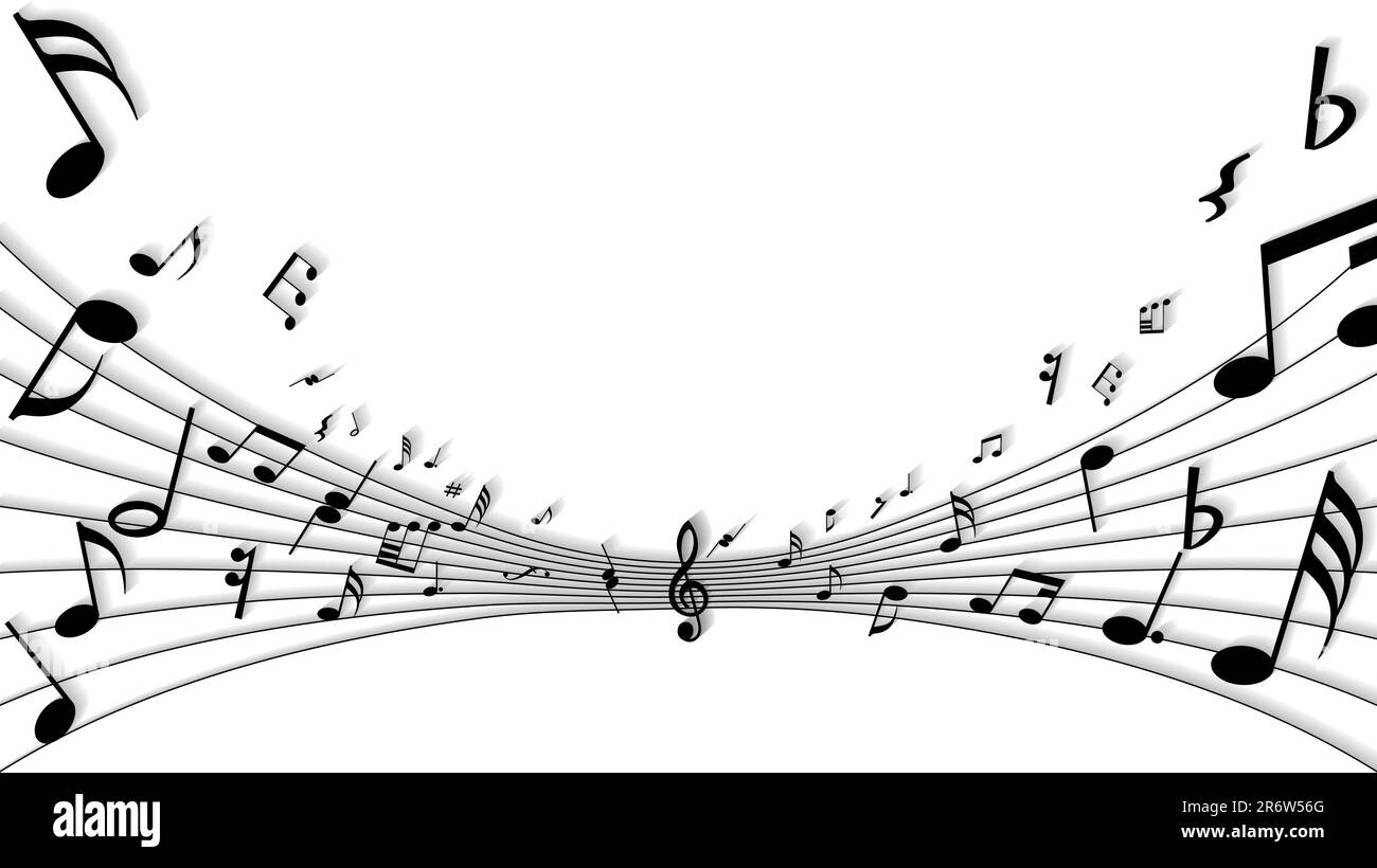 Vector musical notes staff background for design use Stock Vector Image ...
