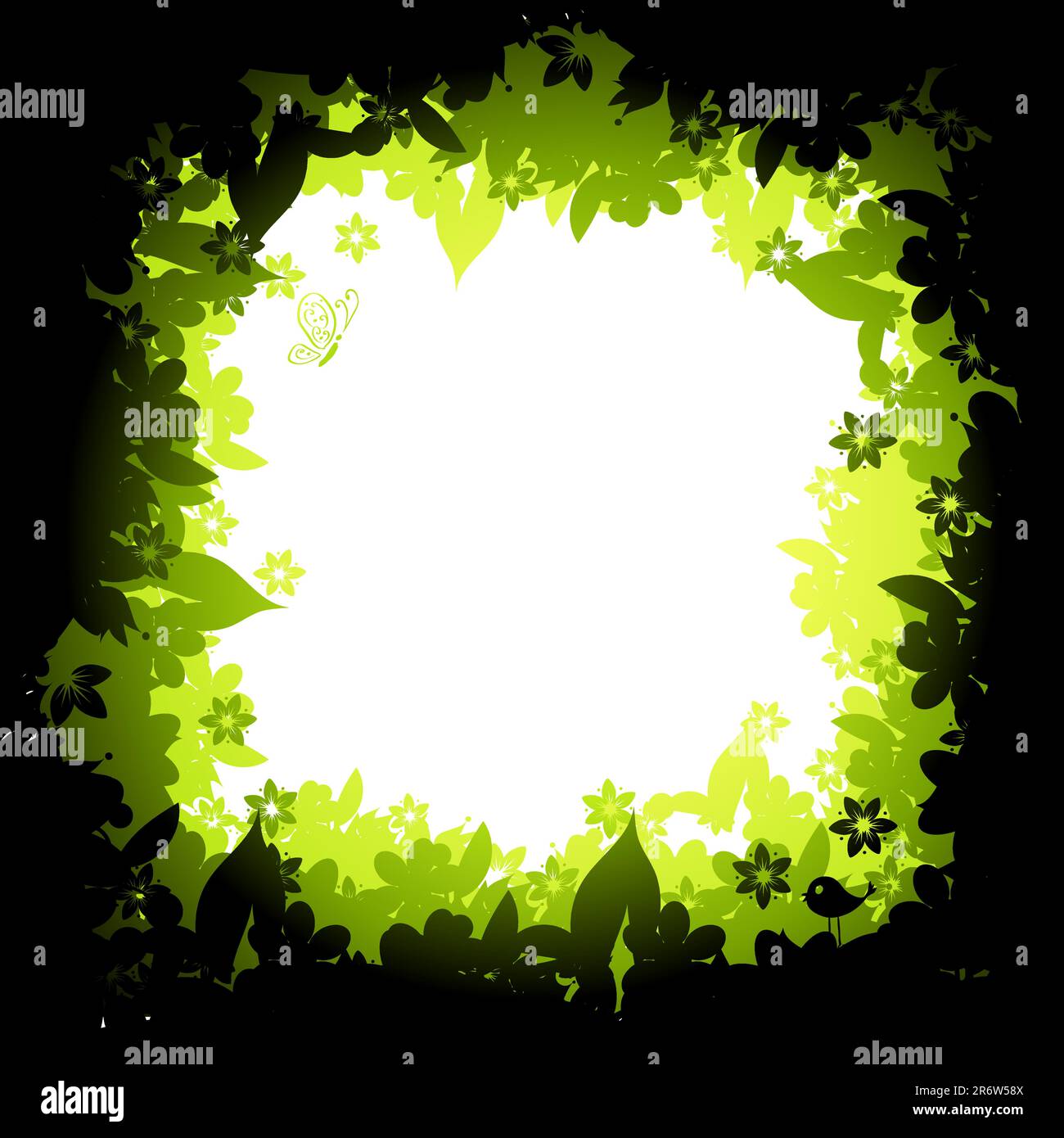 Morning dawn, nature frame silhouette for your design Stock Vector ...