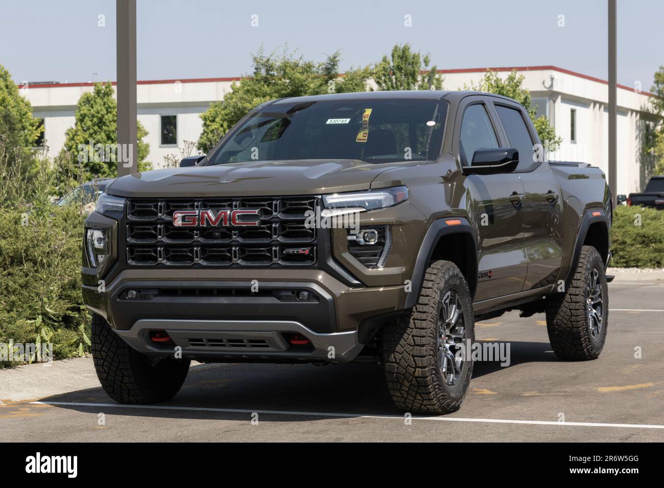 Carmel - June 10, 2023: GMC Canyon AT4 pickup display at a dealership ...