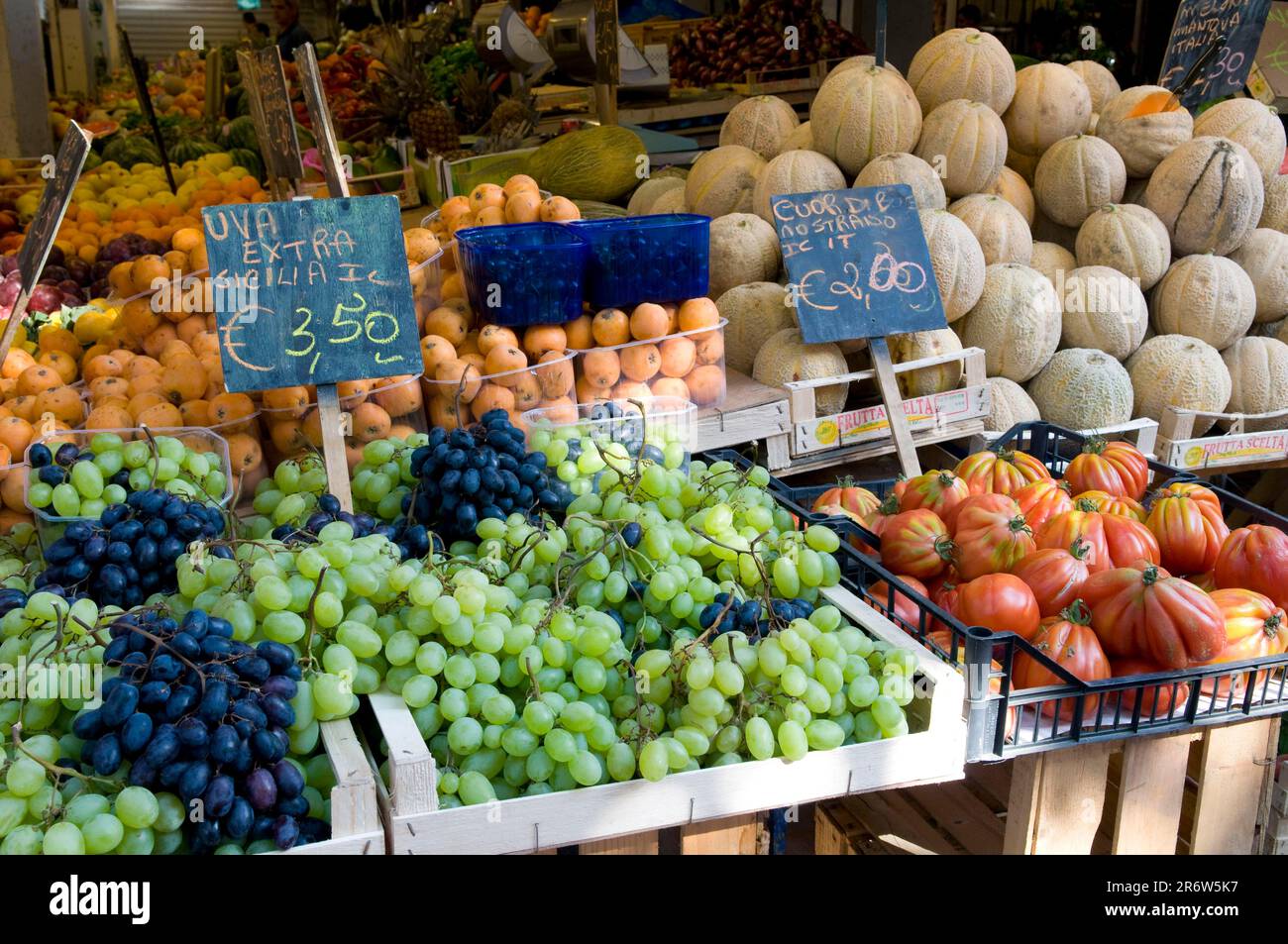 Market stall, Ventimiglia, Italian Riviera, Liguria, Italy Stock Photo ...