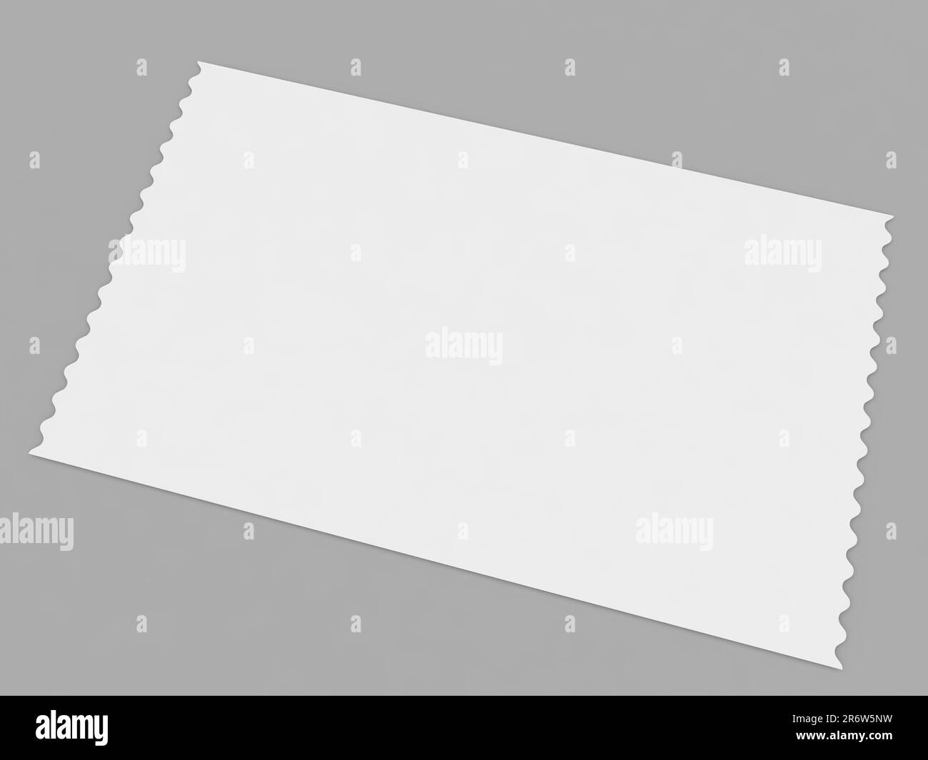 Postal paper white stamp on a grey background. 3d render illustration ...