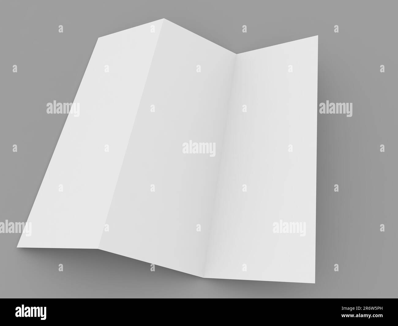 Empty blank paper brochure on gray background. 3d render illustration ...