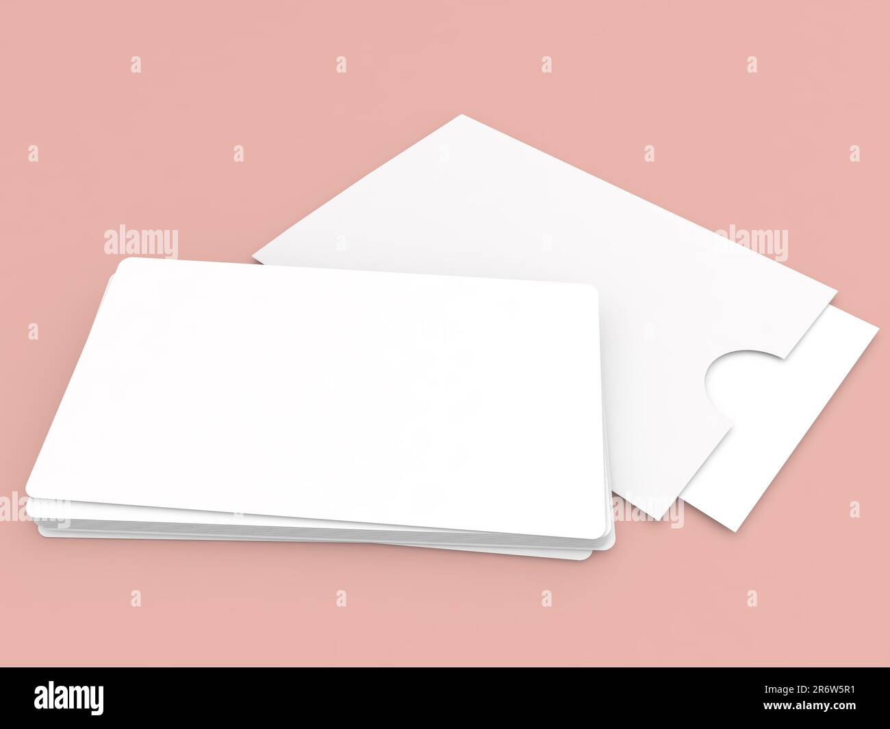 Business card mockup on pink background. 3d render illustration Stock ...