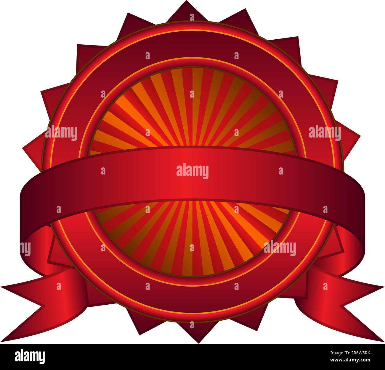 Medal sealed with red ribbon illustration isolated over white ...