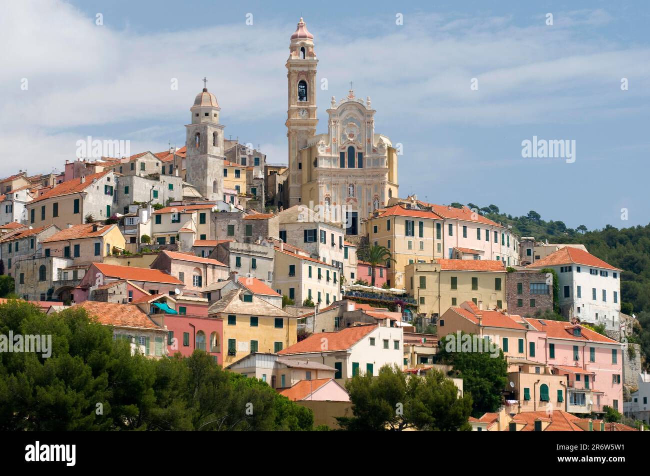 Church Chiesa San Giovanni Battista, Old Town, Cervo, Italian Riviera ...
