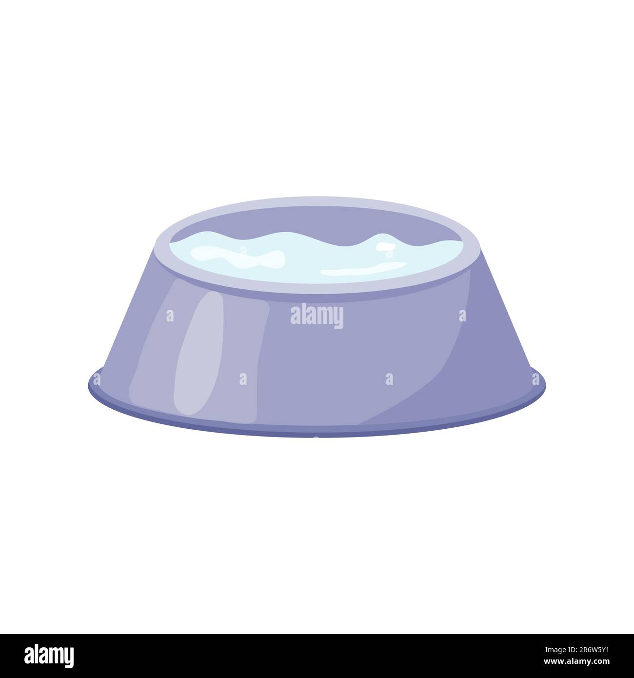 Vector blue water bowl for pet, dog, cat isolated on white background ...