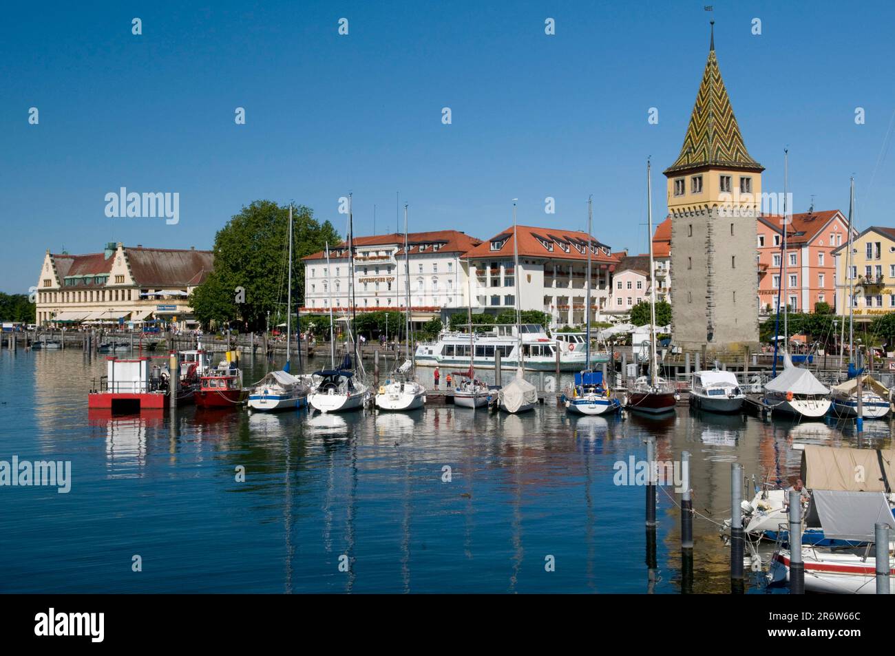 Old Town, Lindau, Lake Constance, Bavaria, Germany, Mangturm Stock ...