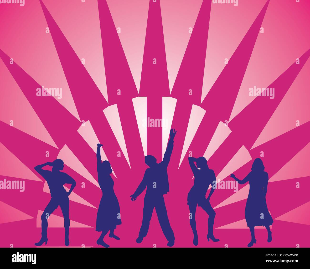 vector illustration of an abstract background with dancing people ...