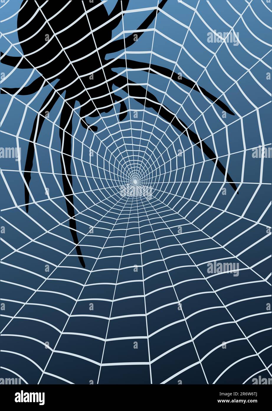 Editable vector illustration of a spider and web Stock Vector Image ...