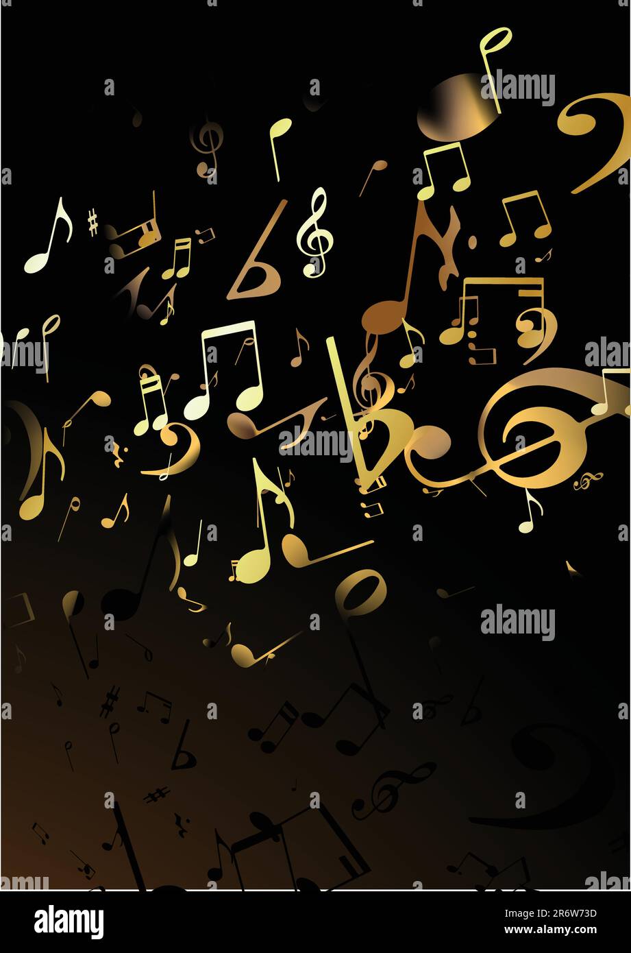 Golden music note sign Stock Vector Images - Alamy