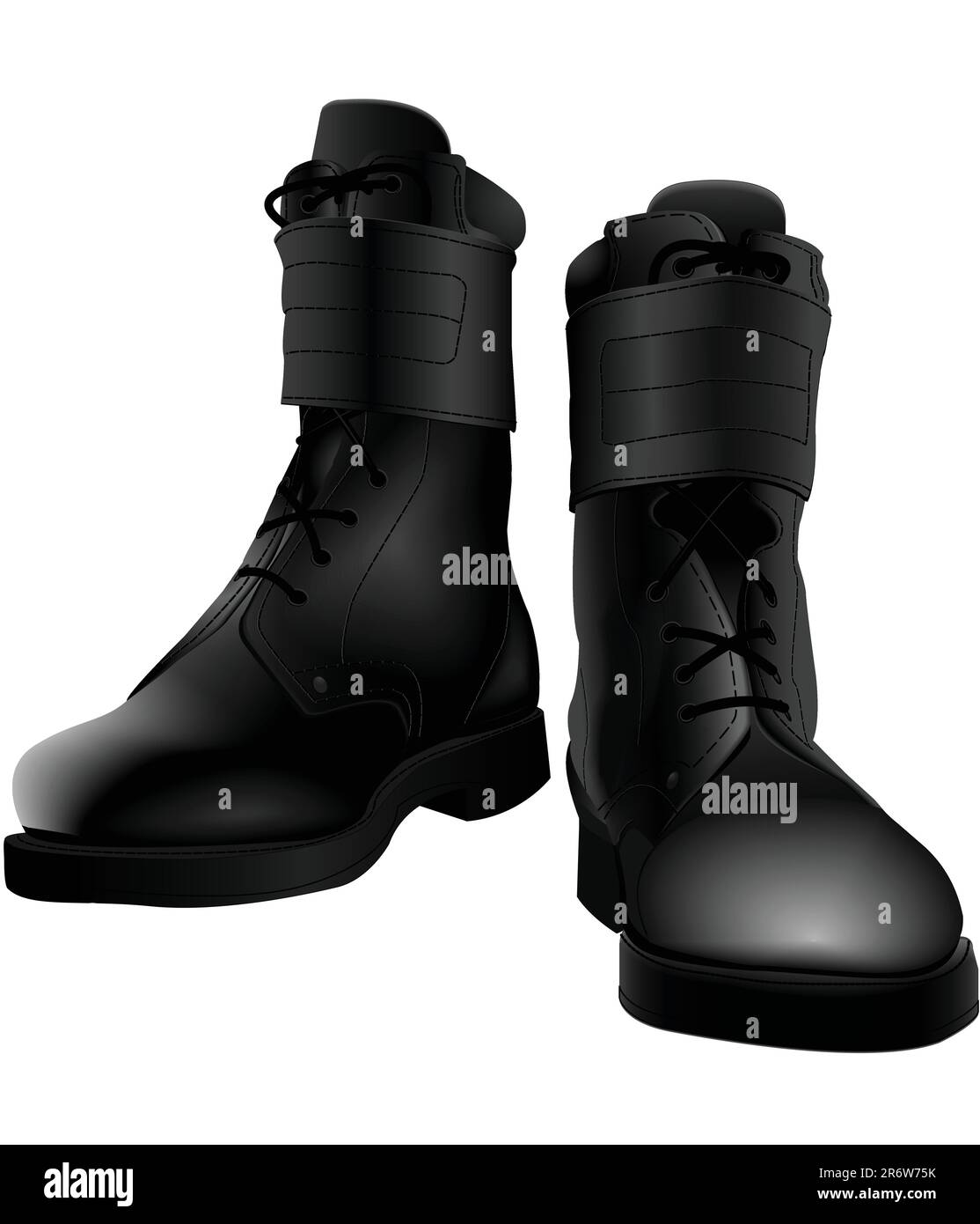 High, heavy army boots in a vector isolated on a white background Stock ...