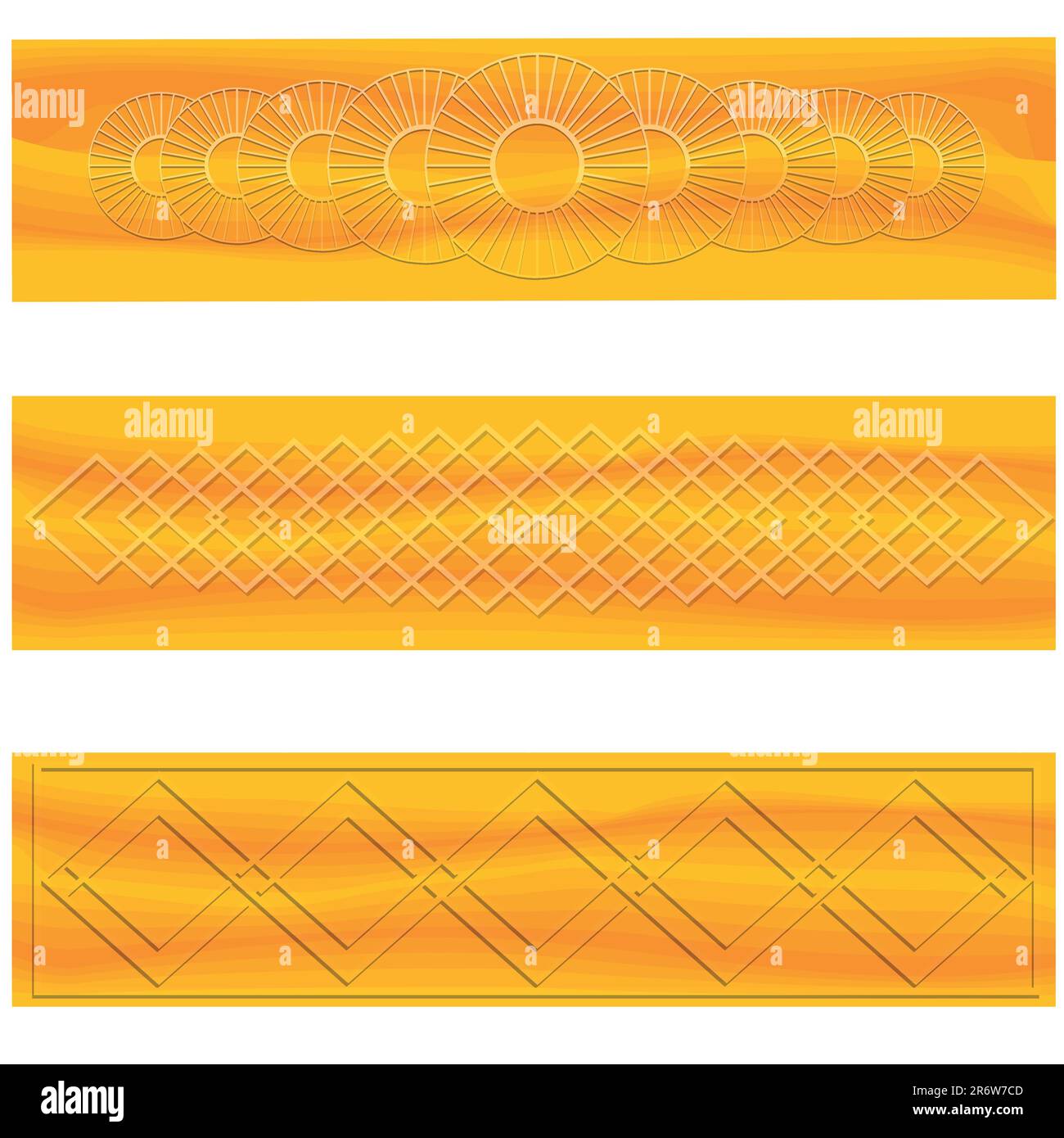 Wooden boards with a carved pattern for furnish in a vector Stock ...