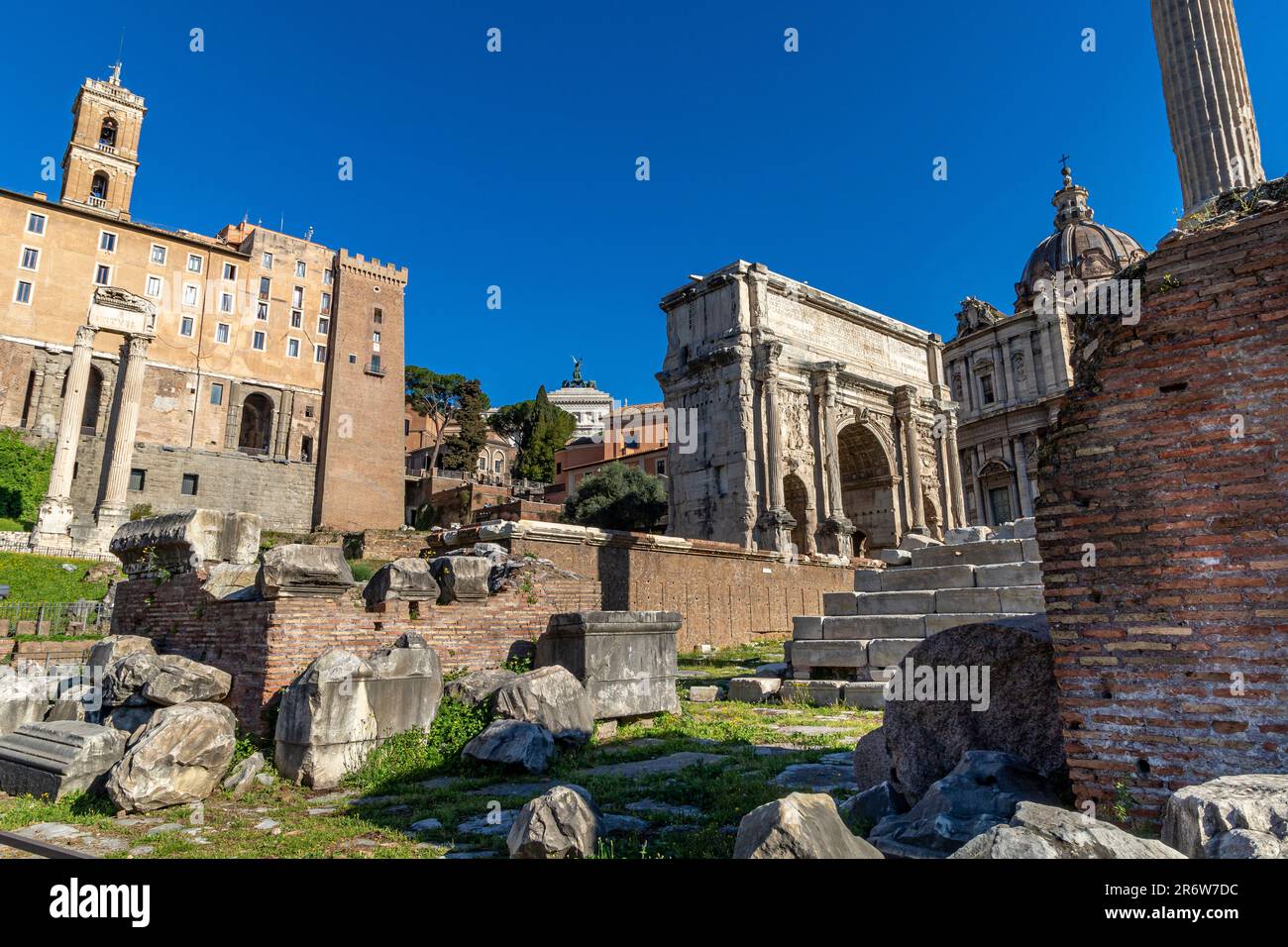 The Roman Forum located at the centre of the ancient city of Rome from ...