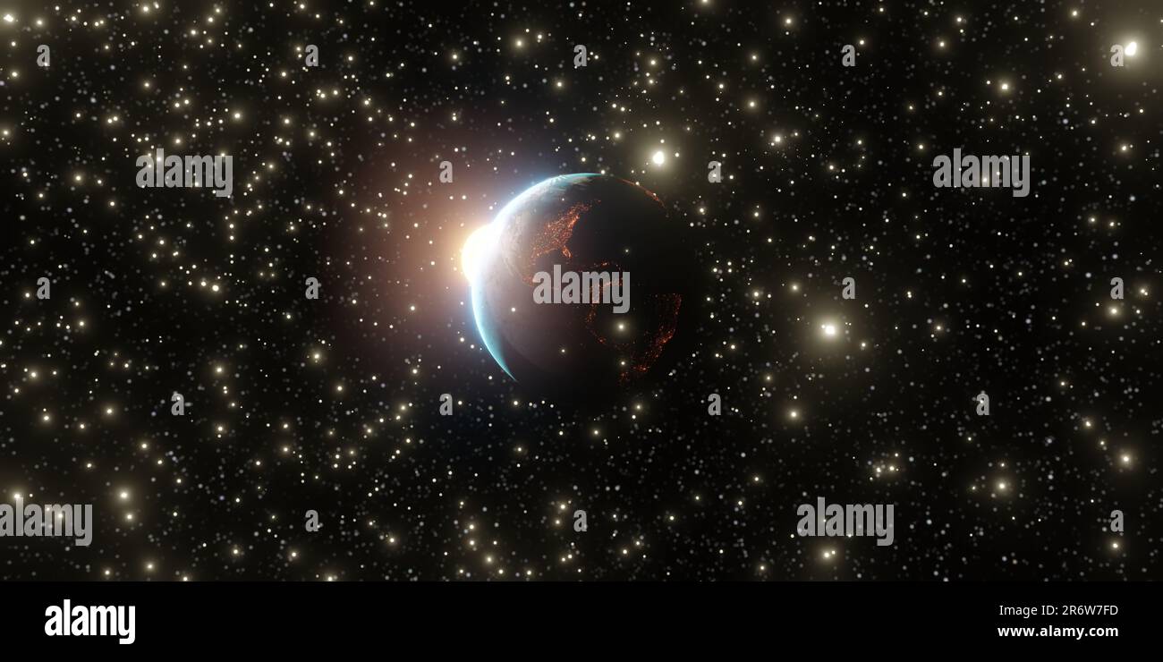 Planet Earth with spectacular sunrise. Elements are part of NASA. 3D ...