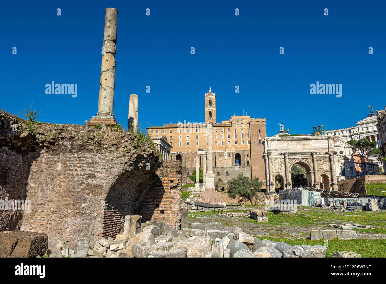 The Roman Forum located at the centre of the ancient city of Rome from ...