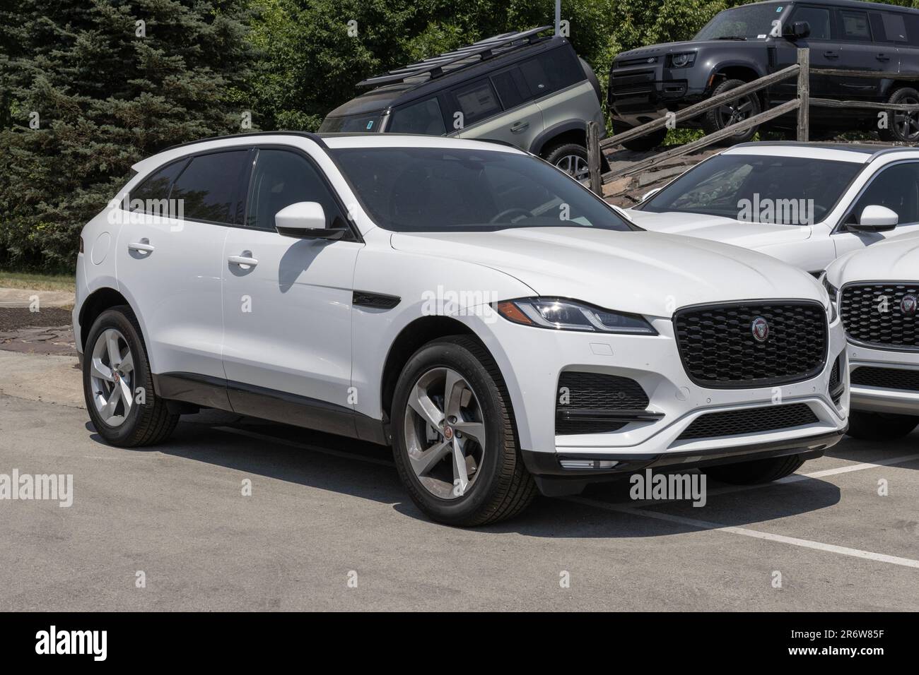 Indianapolis - June 10, 2023: Used Jaguar F-PACE SUV on display. With ...