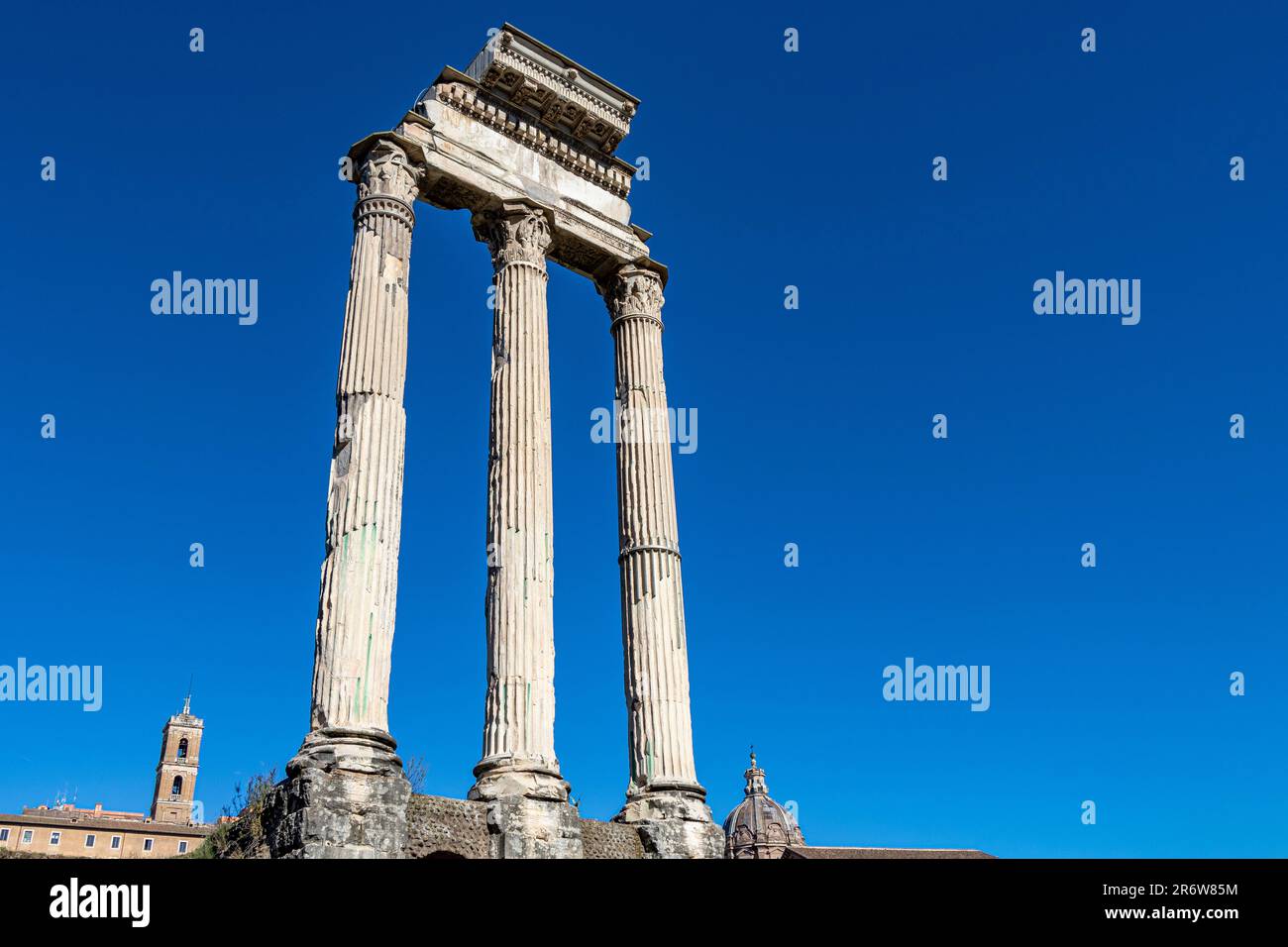 The Temple Of Castor and Pollux at the Roman Forum , Rome ,Italy Stock Photo - Alamy