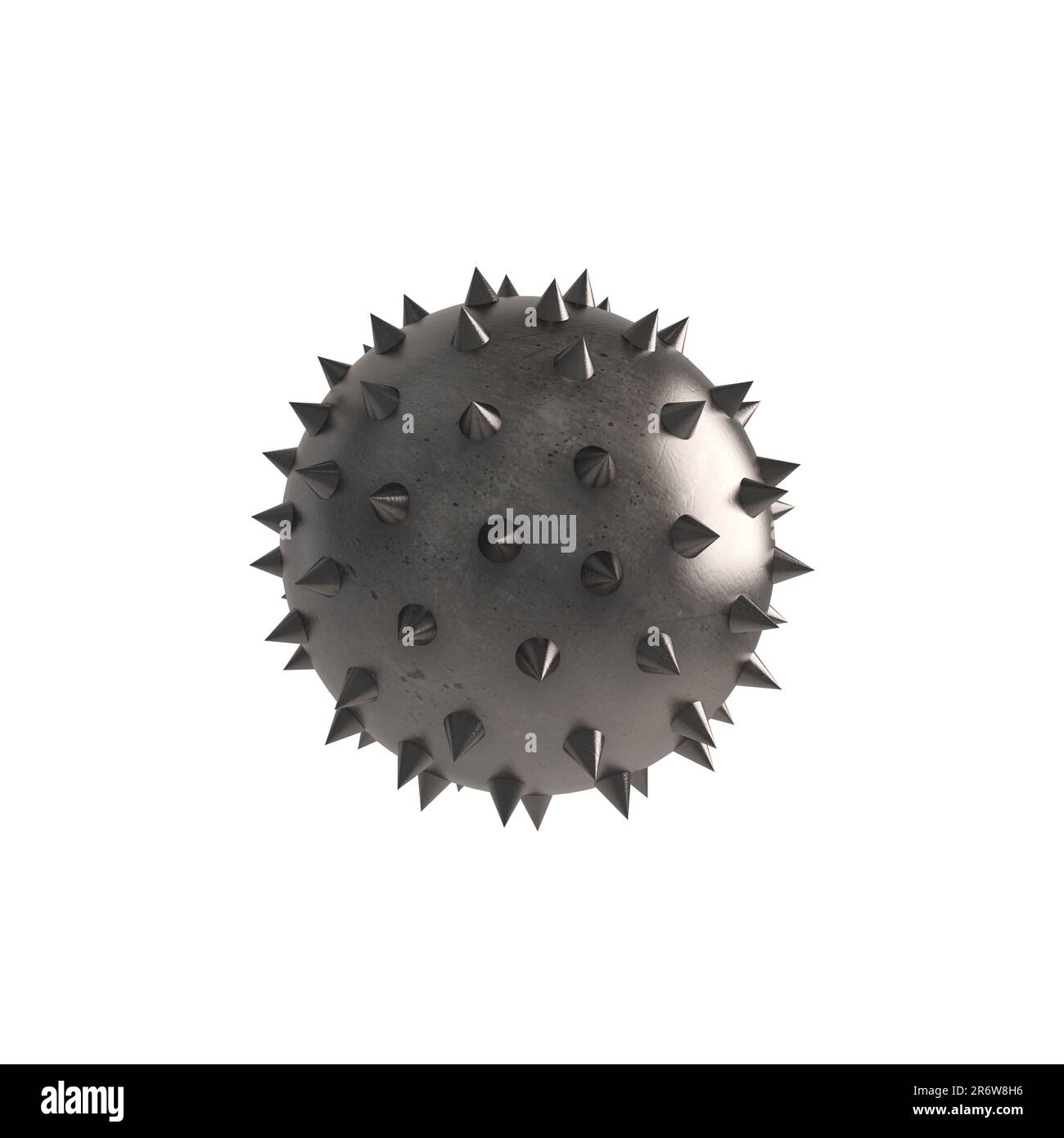 Iron ball with spikes. Concept of danger and obstacle. 3d rendering ...