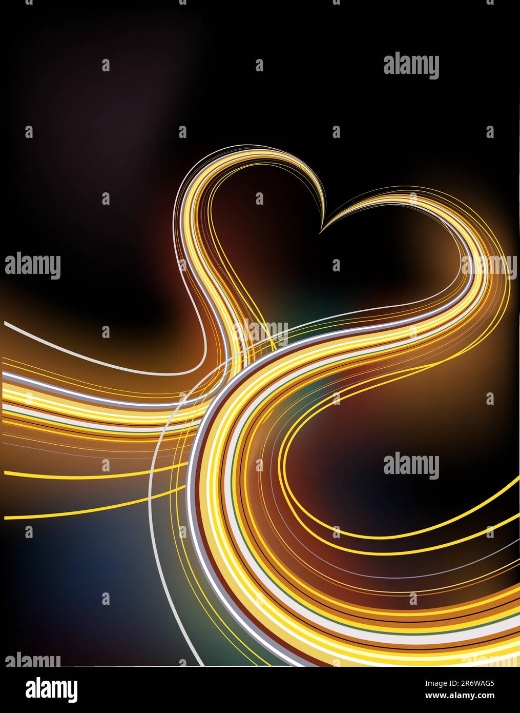 Vector illustrator of shiny lines crossing each other on heart shape ...