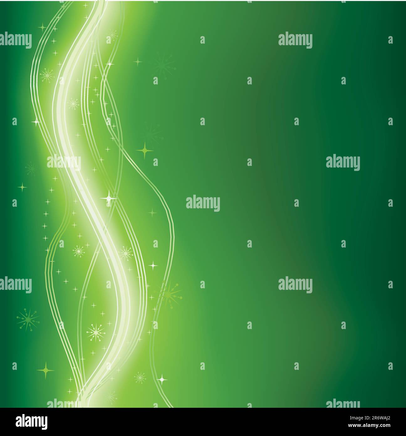 Abstract dark green wavy phantasy background with glowing lines and ... Abstract dark green wavy phantasy background with glowing lines and ...