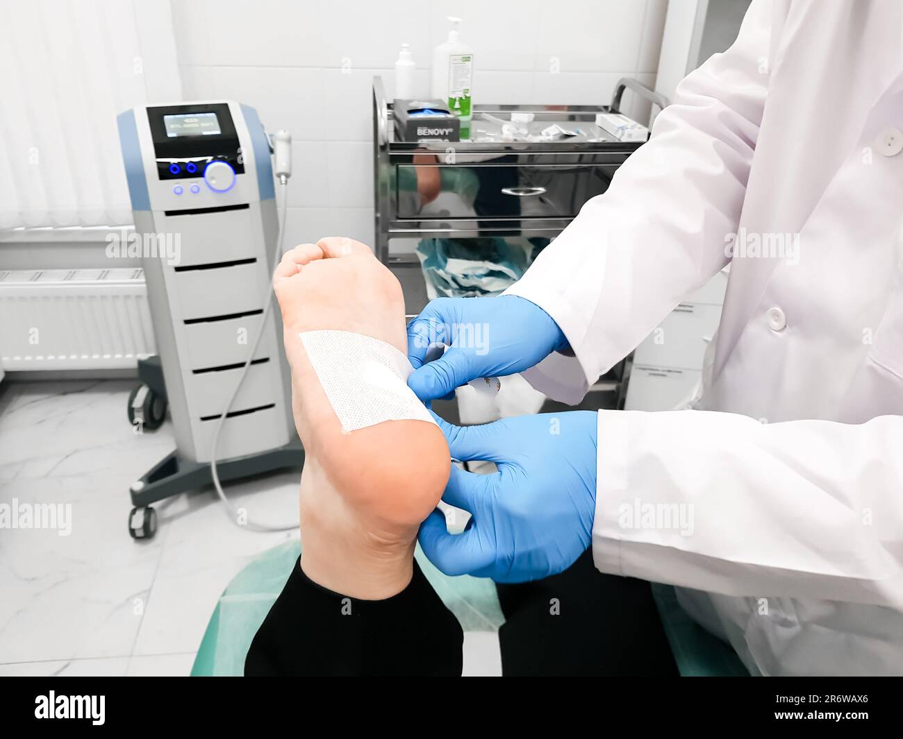 Doctor makes injection medical blockade of hormonal drugs of ...