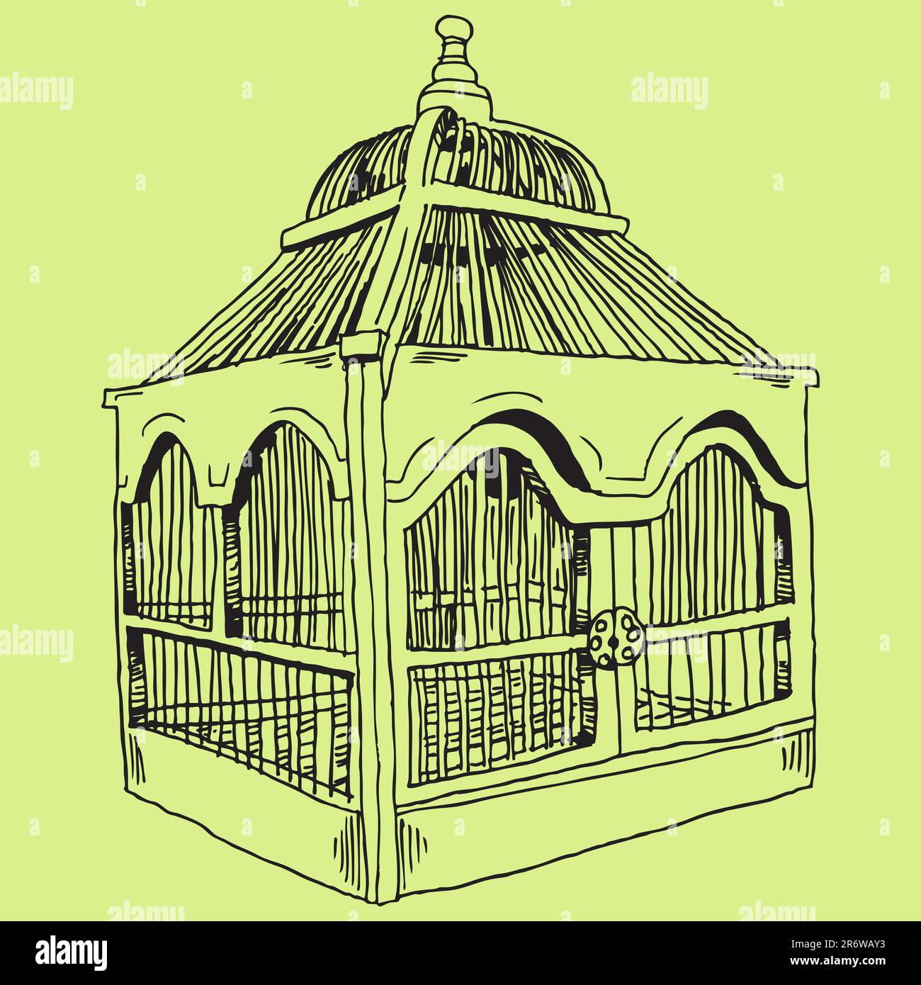 Hand drawn picture of a birdcage Stock Vector Image & Art - Alamy