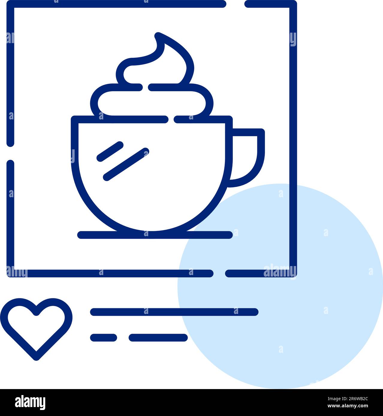 Cup of coffee with whipped cream. Social media post. Restaurant ...