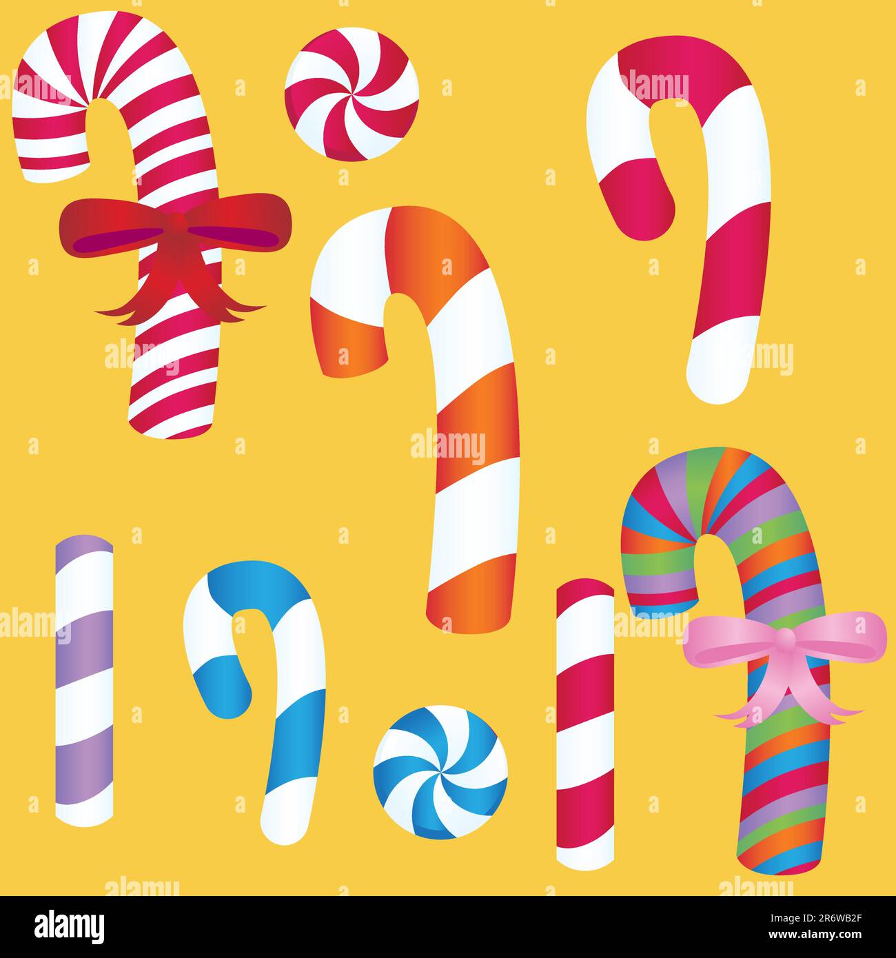 Set of candy canes and peppermints Stock Vector Image & Art - Alamy