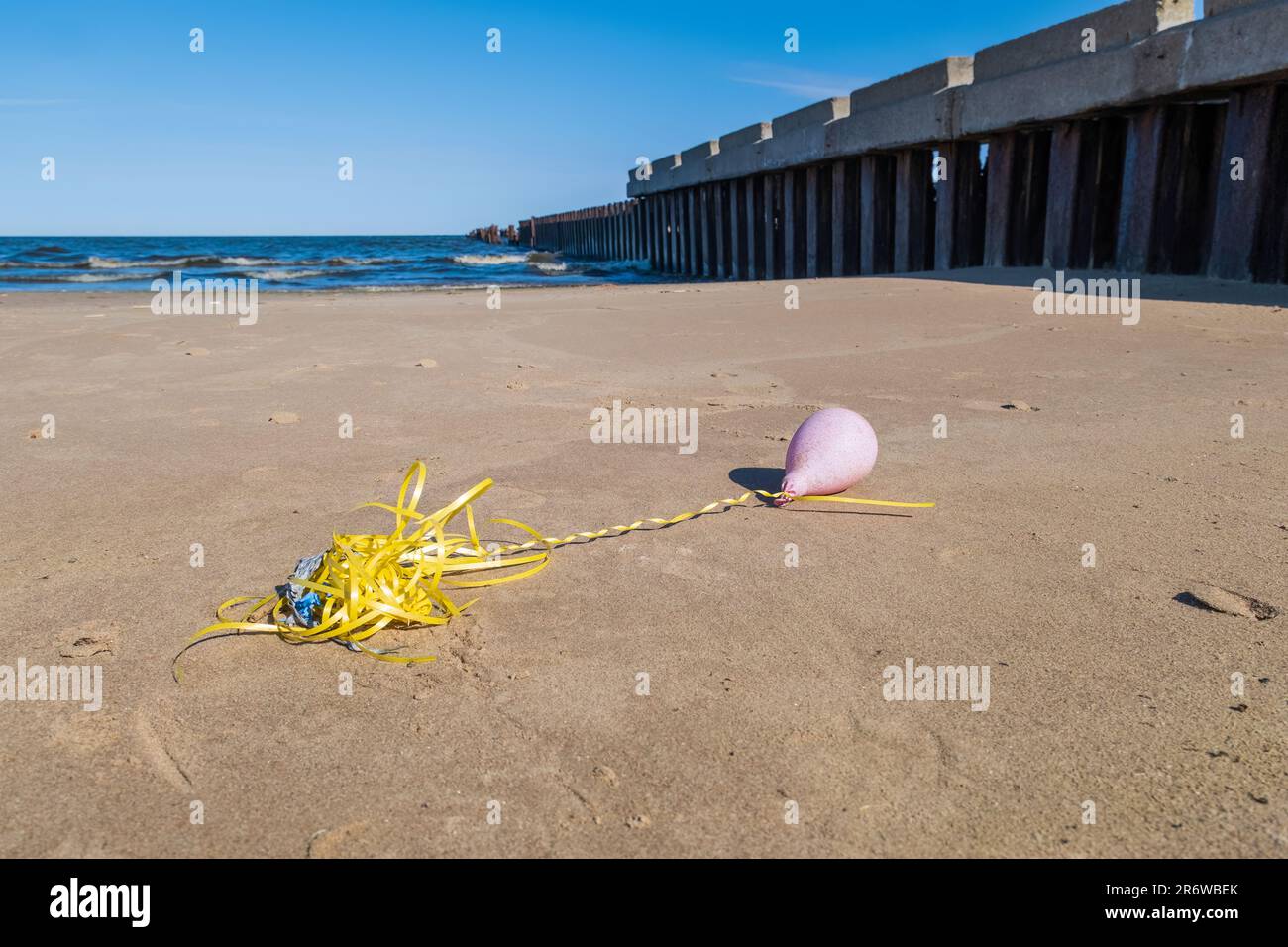 Narva-Joesuu beach in Estonia with the mouth of the Narva river in the ...