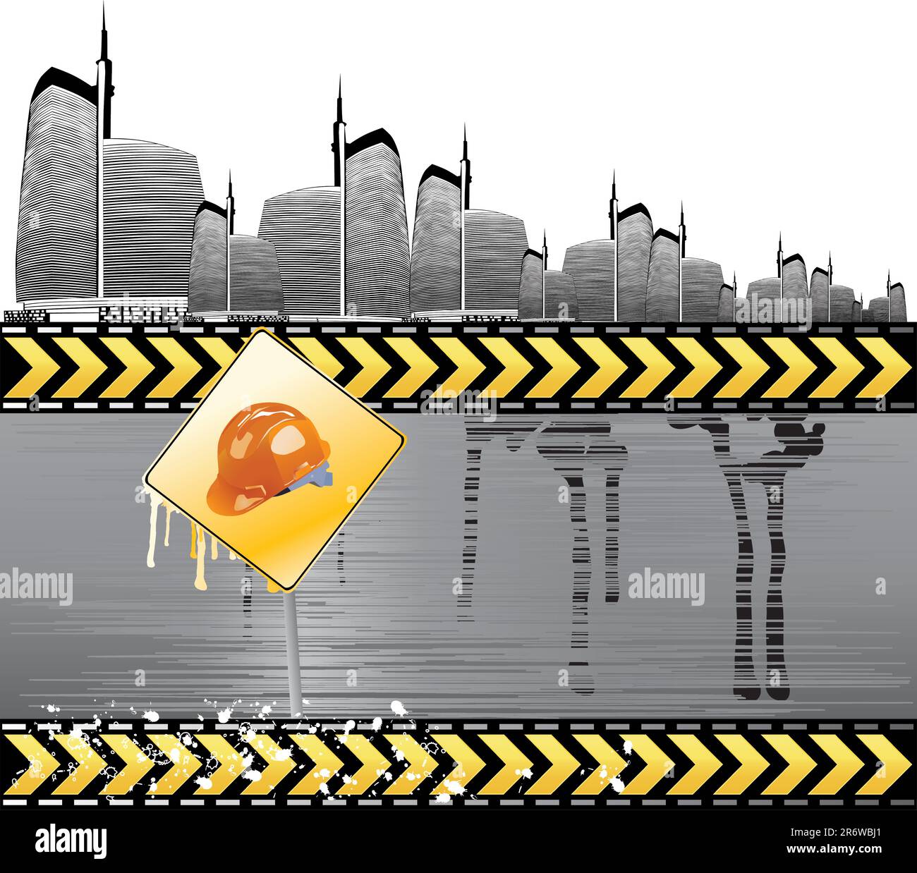 Under construction vector illustration with city details Stock Vector ...