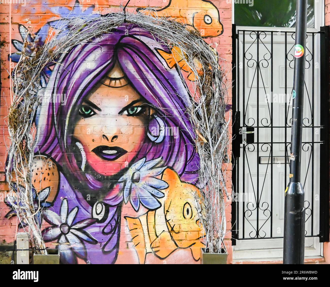 Graffiti Street art in the Brick Lane area of central London Stock ...