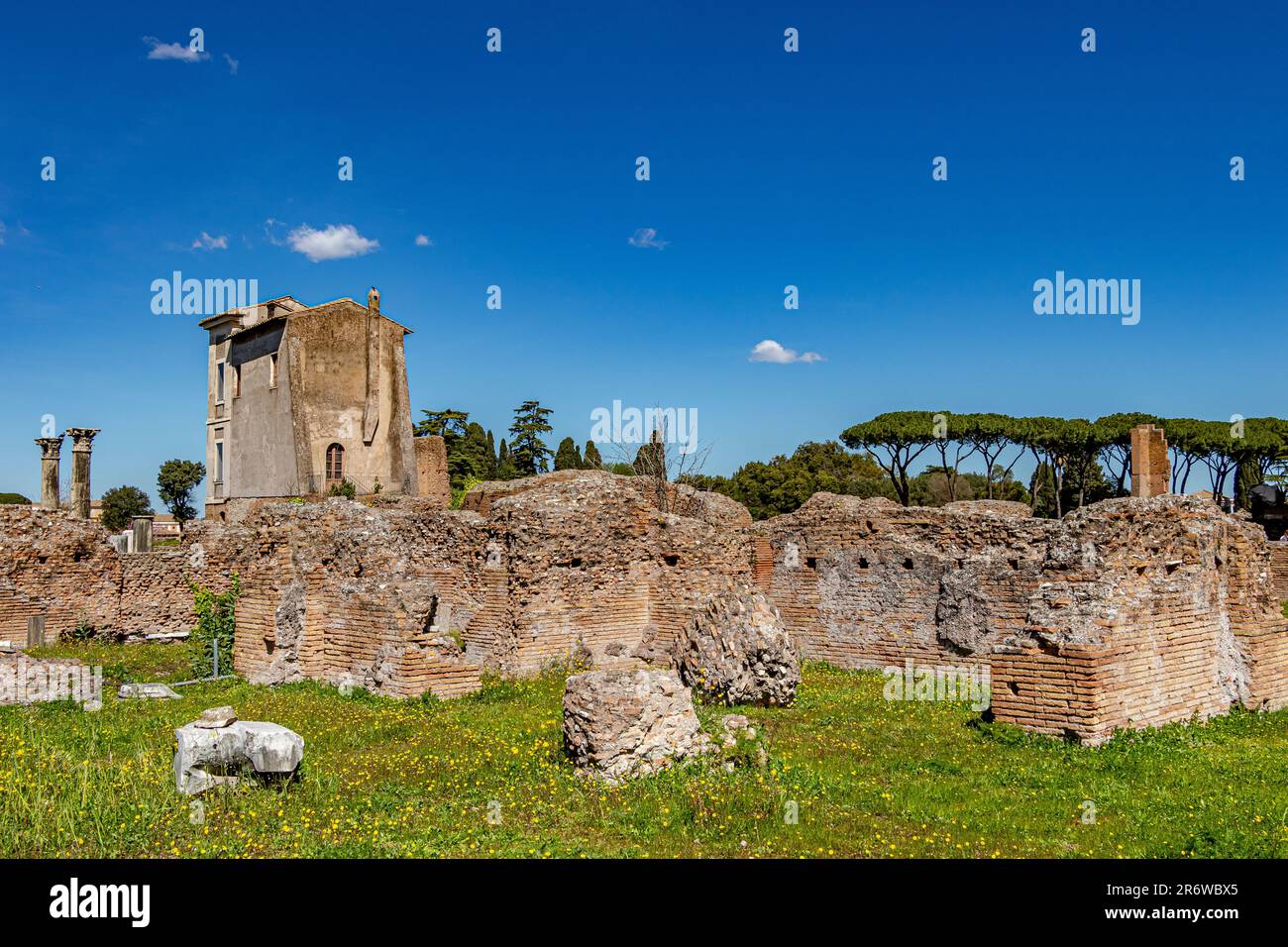 The Casina Farnese and remains of the Domus Flavia (Flavian Palace) on ...