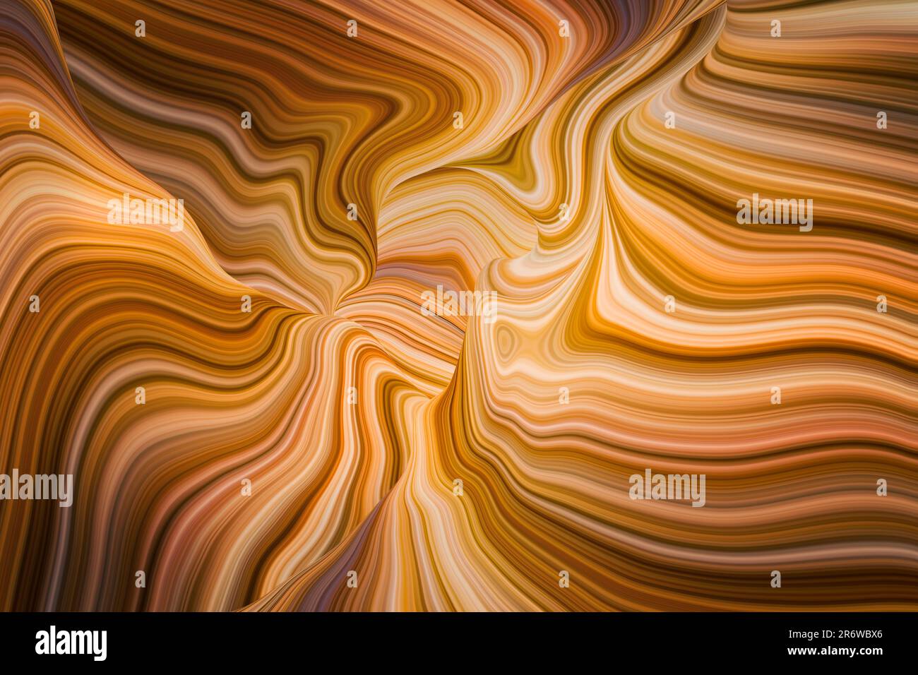 A vibrant visual composition comprised of curved waves in shades of ...