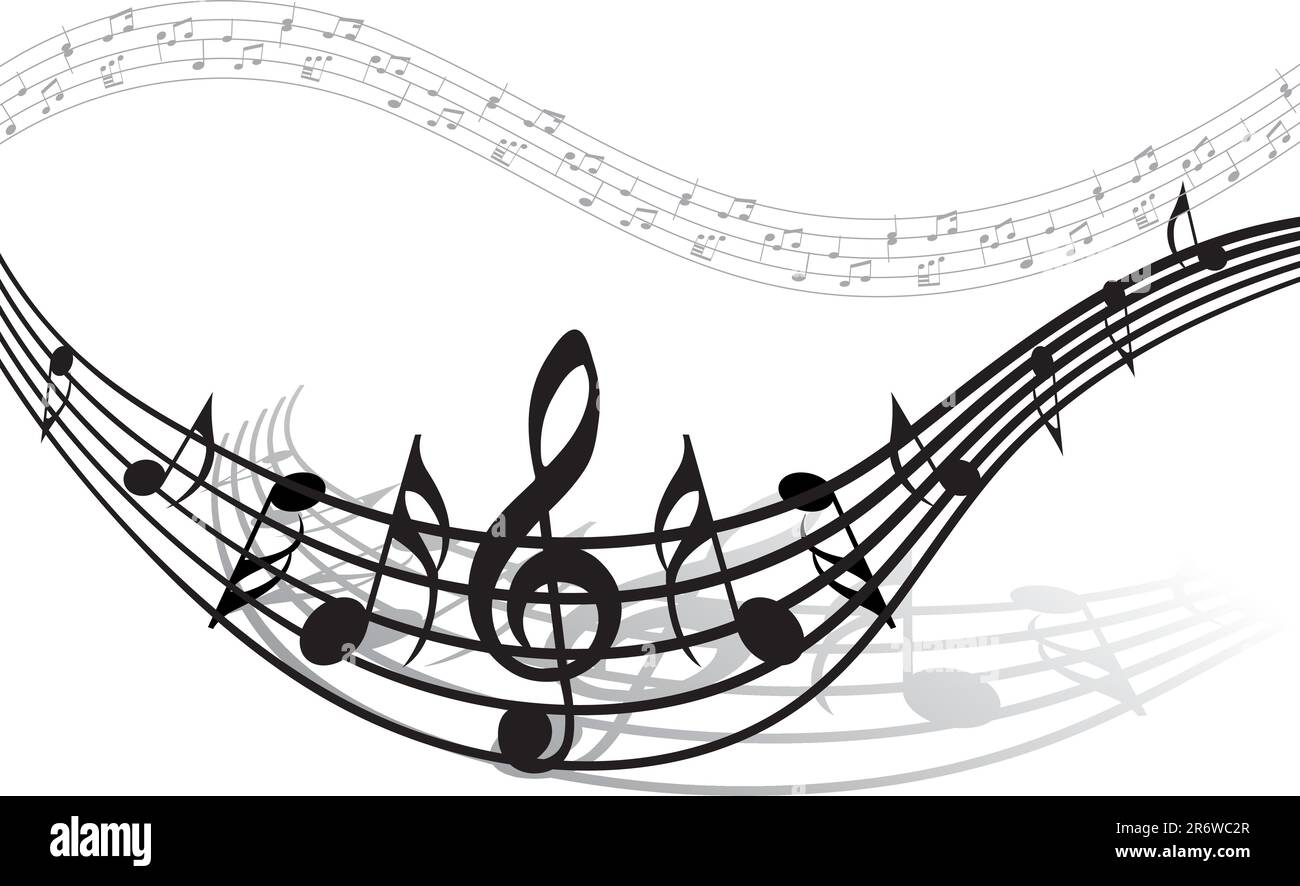 Vector musical notes staff background for design use Stock Vector Image ...