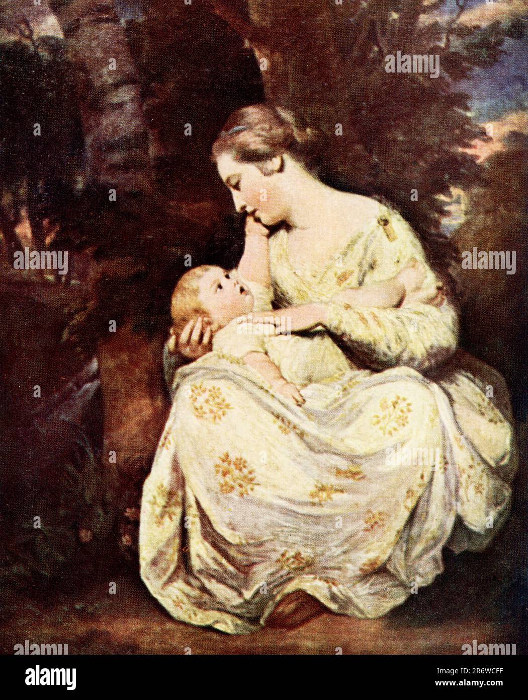 The early 1900s caption reads: "Mrs Hoare and Child by Reynolds (1723 ...