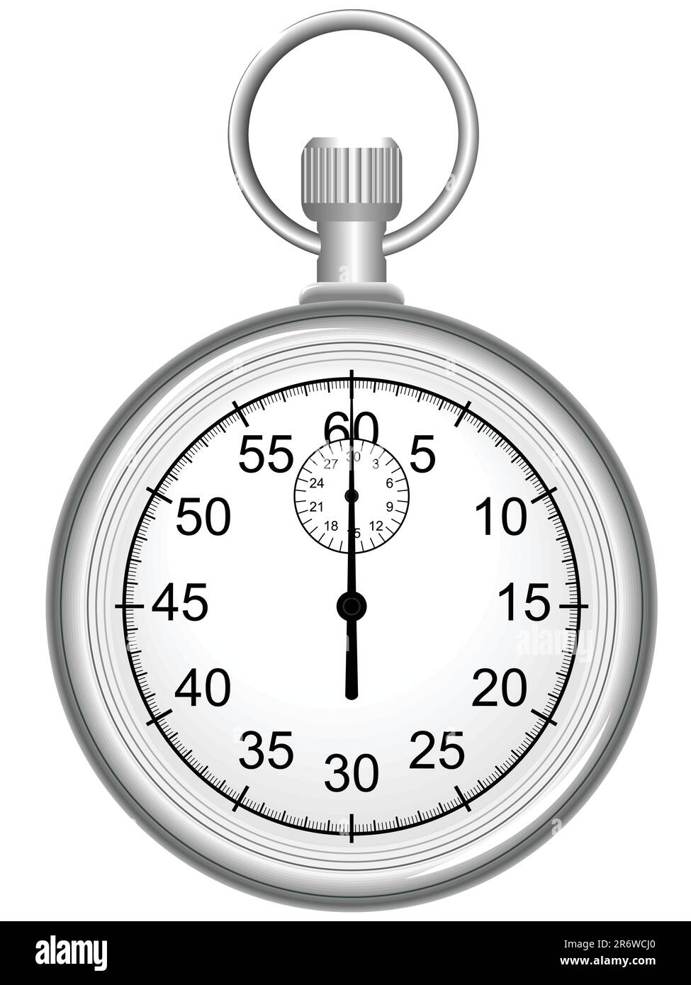 Manual sports stop watch in a vector for measurement of time isolated ...