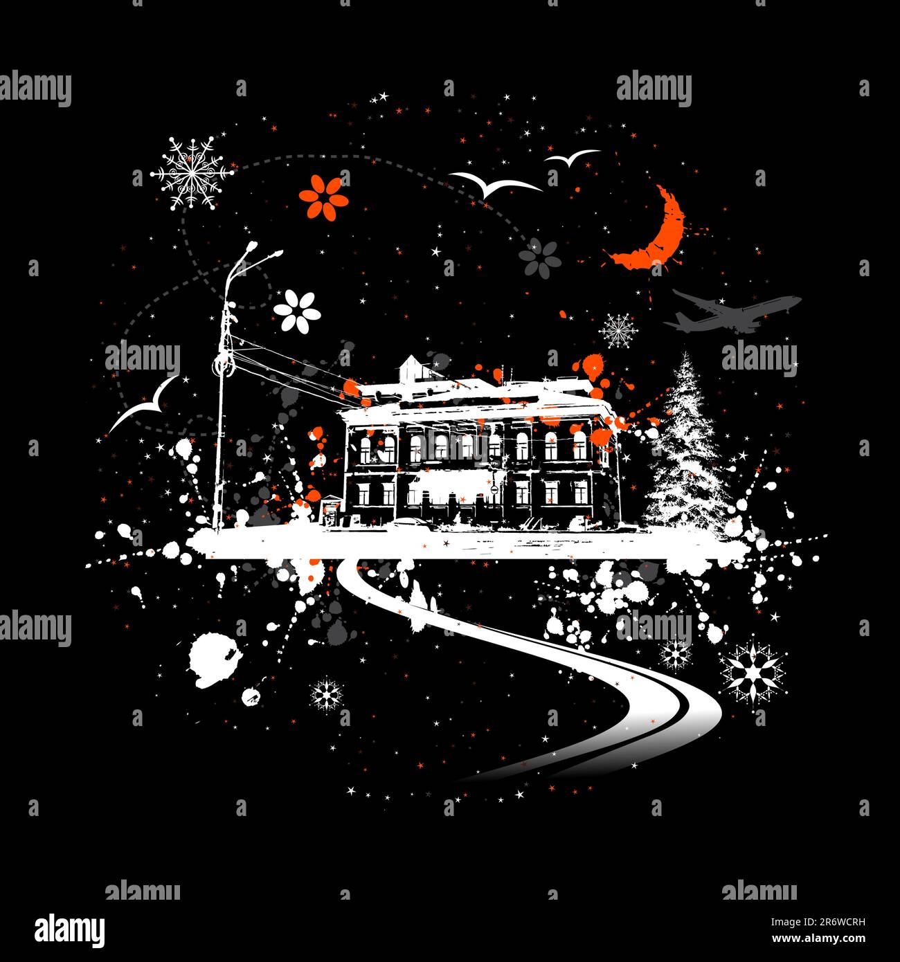 Winter exterior home Stock Vector Images - Alamy