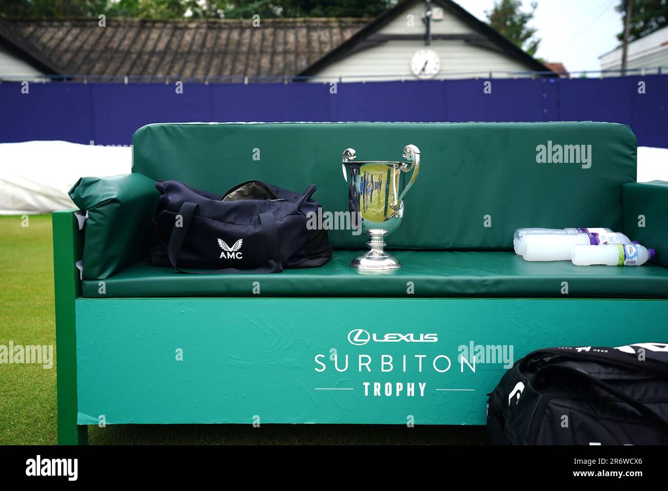The trophy on the bench after Great Britain's Andy Murray's victory in ...
