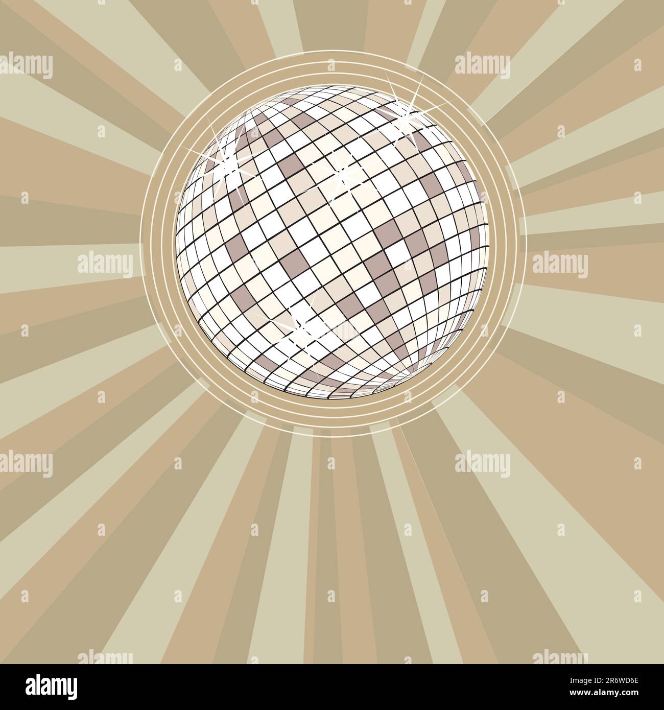 retro party background with golden disco ball and stars vector ...